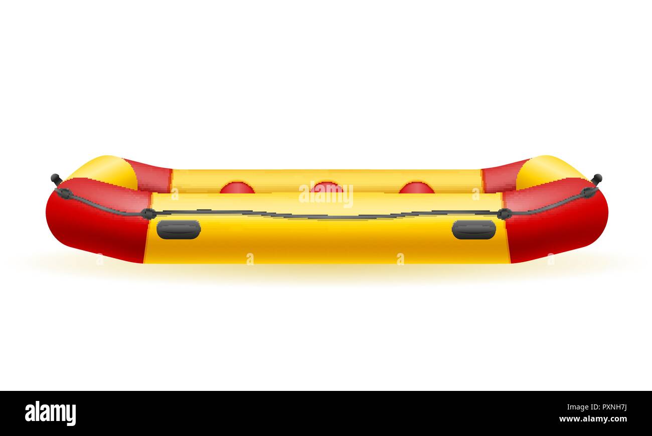 inflatable rafting boat vector illustration isolated on white ...