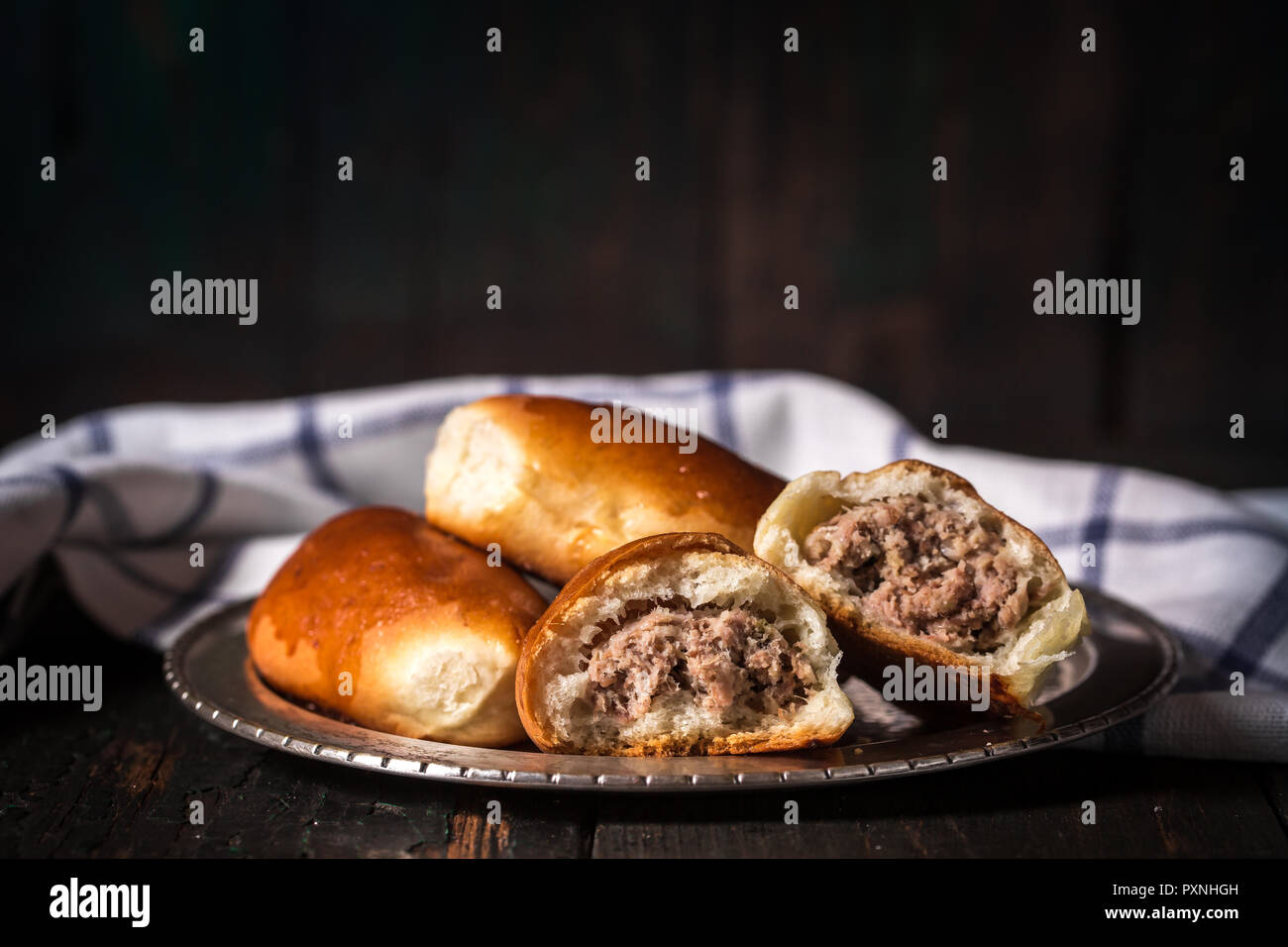 pies with meat filling Stock Photo - Alamy