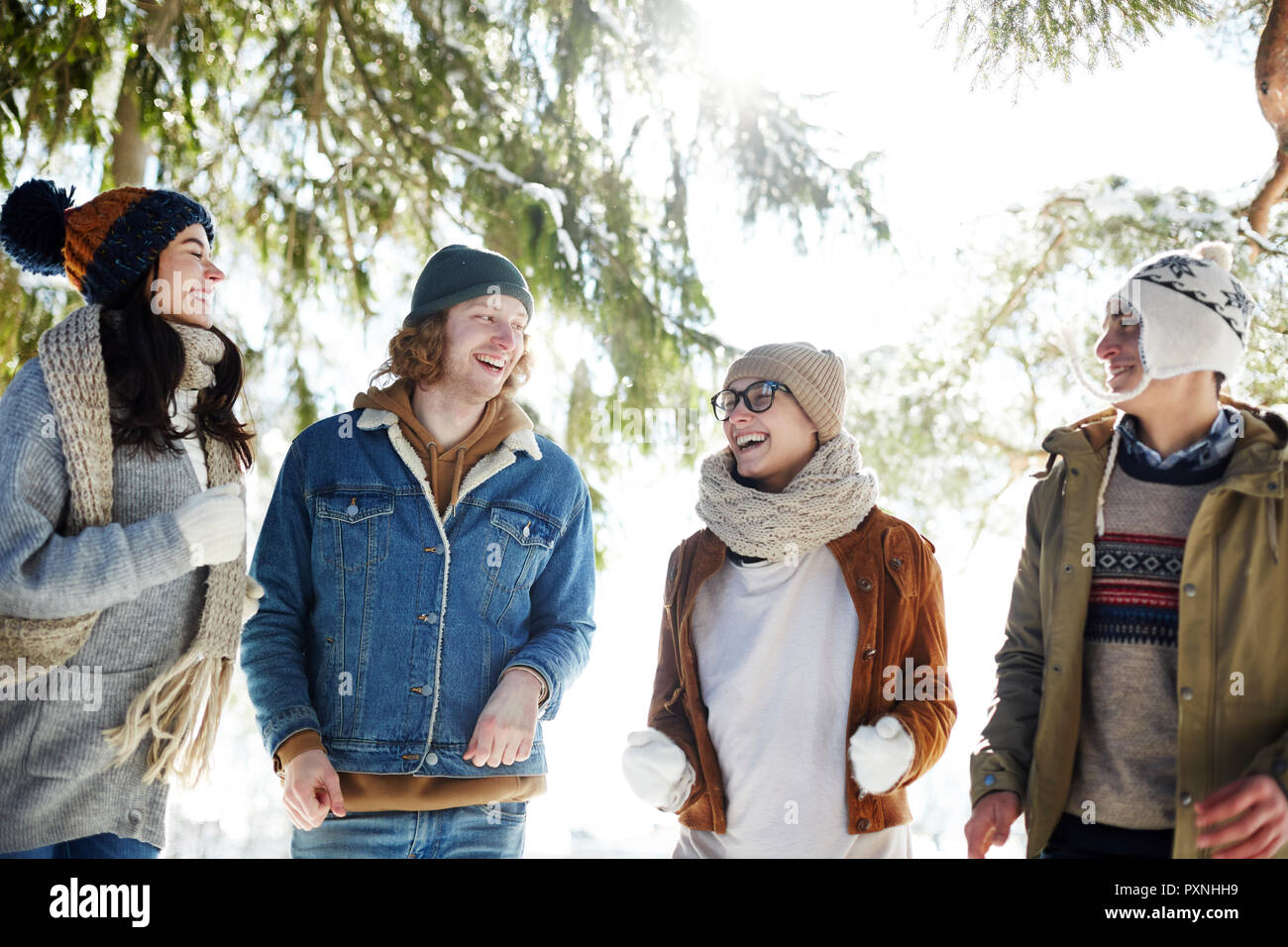 Group happy people enjoying winter hi-res stock photography and images ...