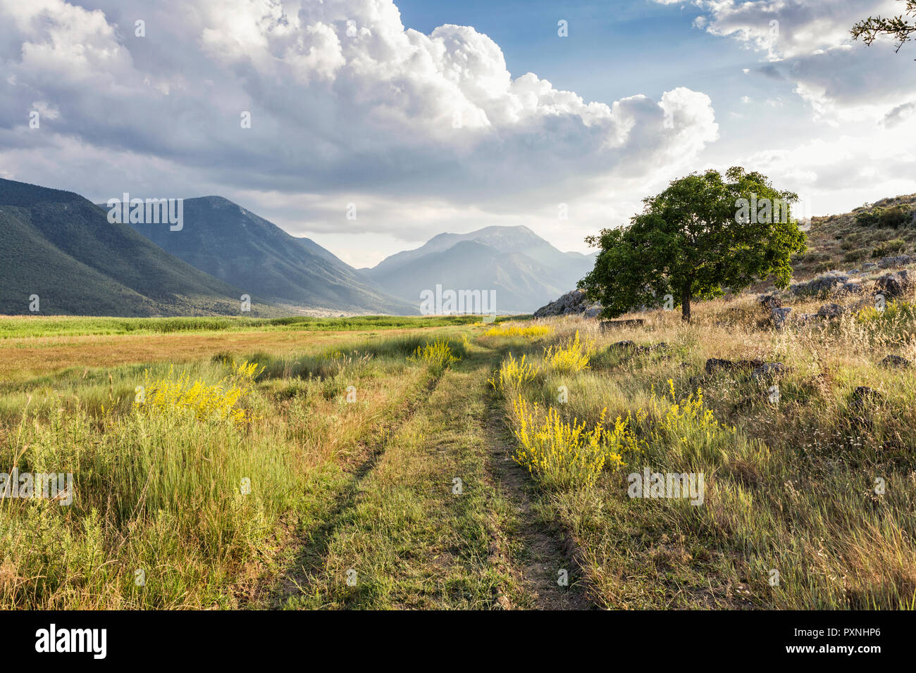 Greece, Peloponnese, Corinthia, Stymfalia, Ancient plateau, Lake ...