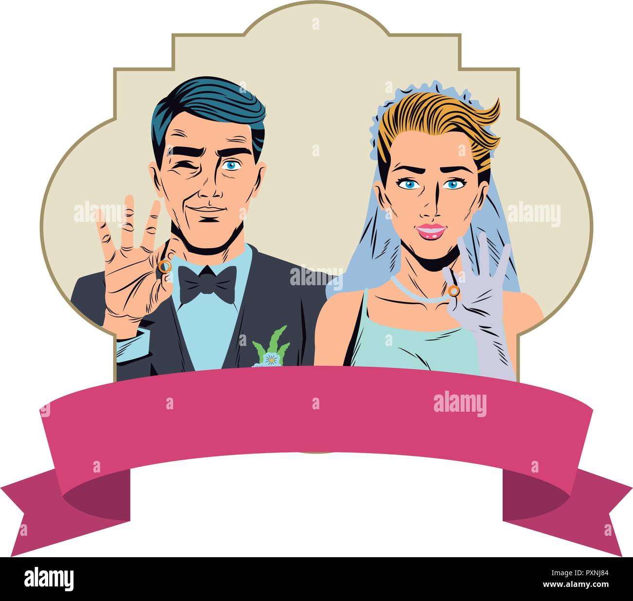 Pop art wedding cartoon Stock Vector Image & Art - Alamy