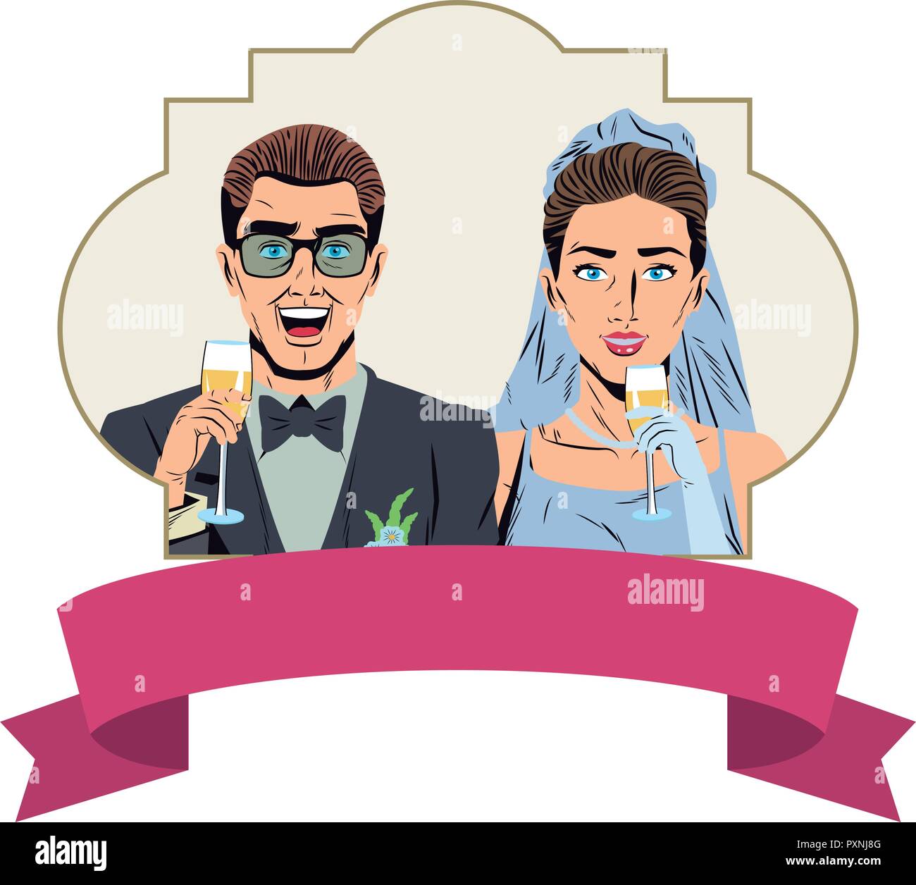 Pop art wedding cartoon Stock Vector Image & Art - Alamy