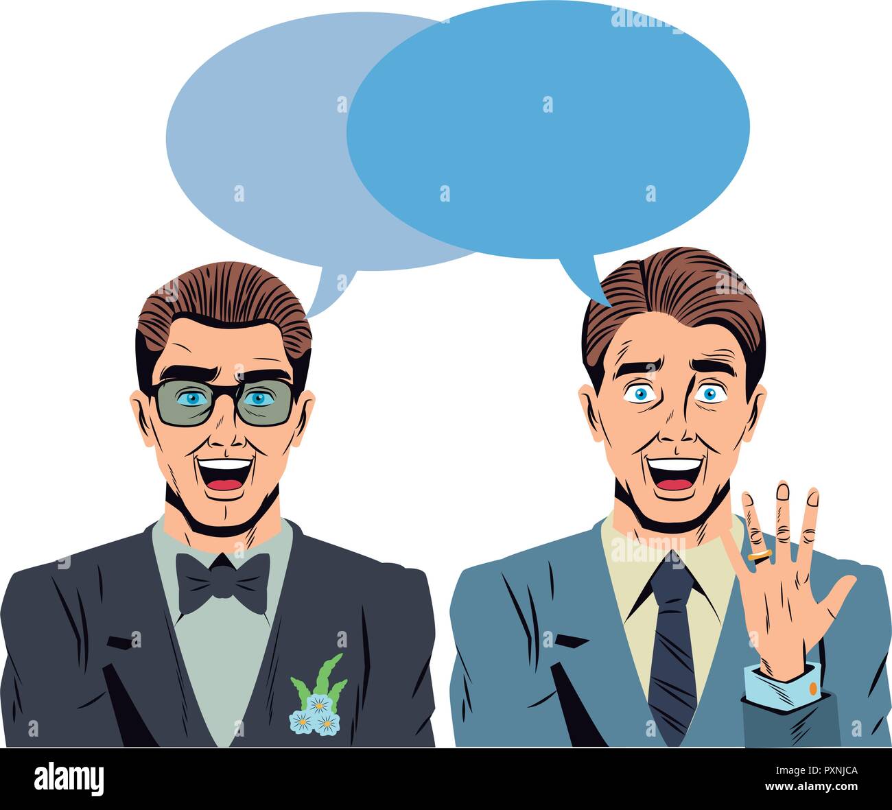 Pop art grooms cartoons Stock Vector Image & Art - Alamy