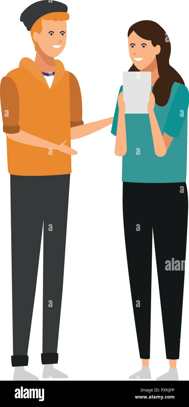 Young students friends Stock Vector Image & Art - Alamy