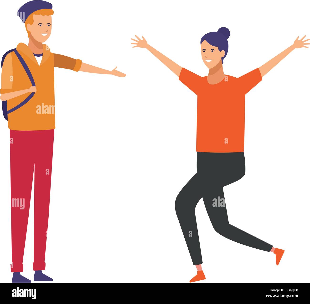 Couple of friends talking and sharing time cartoons Stock Vector Image ...