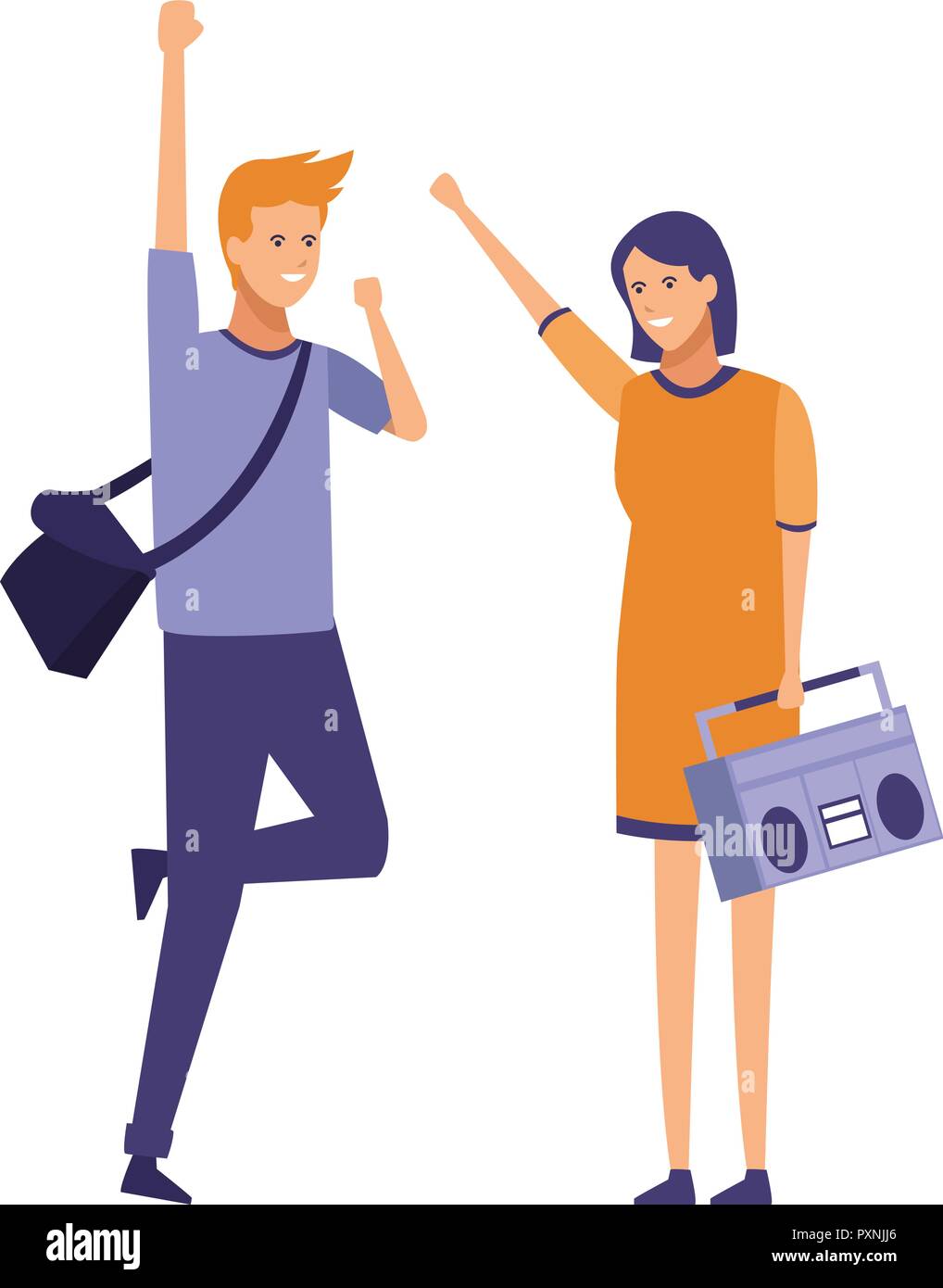 Vintage dancing group Stock Vector Images - Alamy