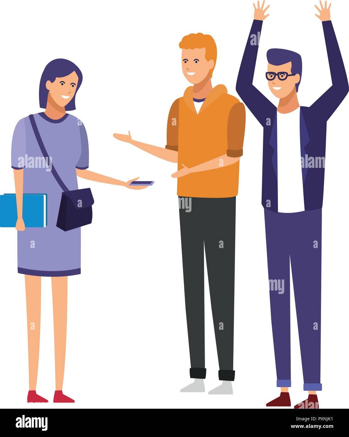 Young students friends Stock Vector Image & Art - Alamy