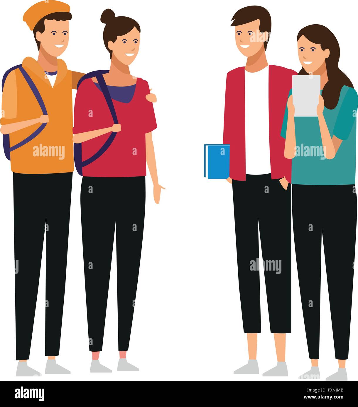 Young students friends Stock Vector Image & Art - Alamy