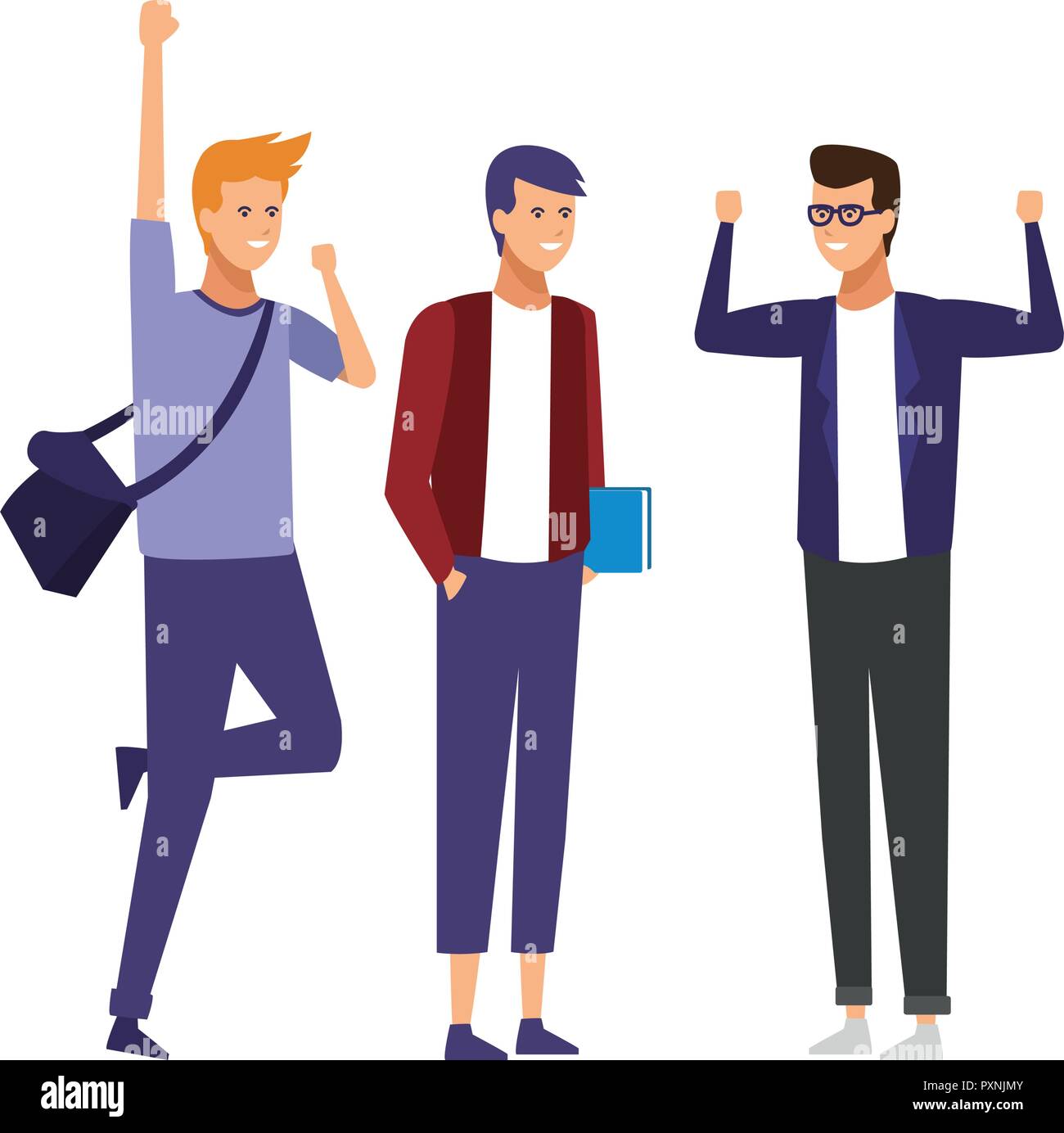 Young students friends Stock Vector Image & Art - Alamy