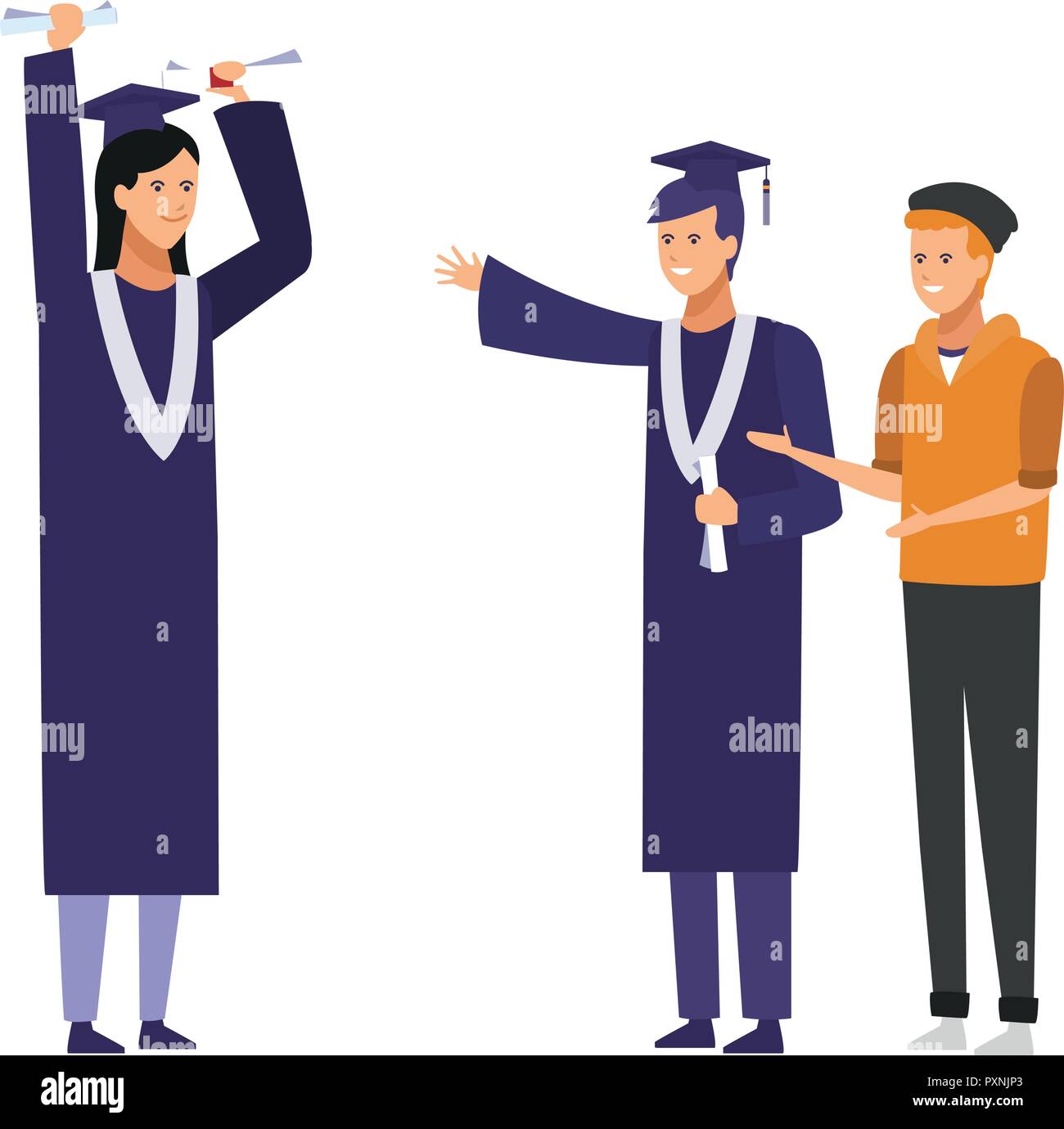 Highschool graduation ceremony Stock Vector Images - Alamy