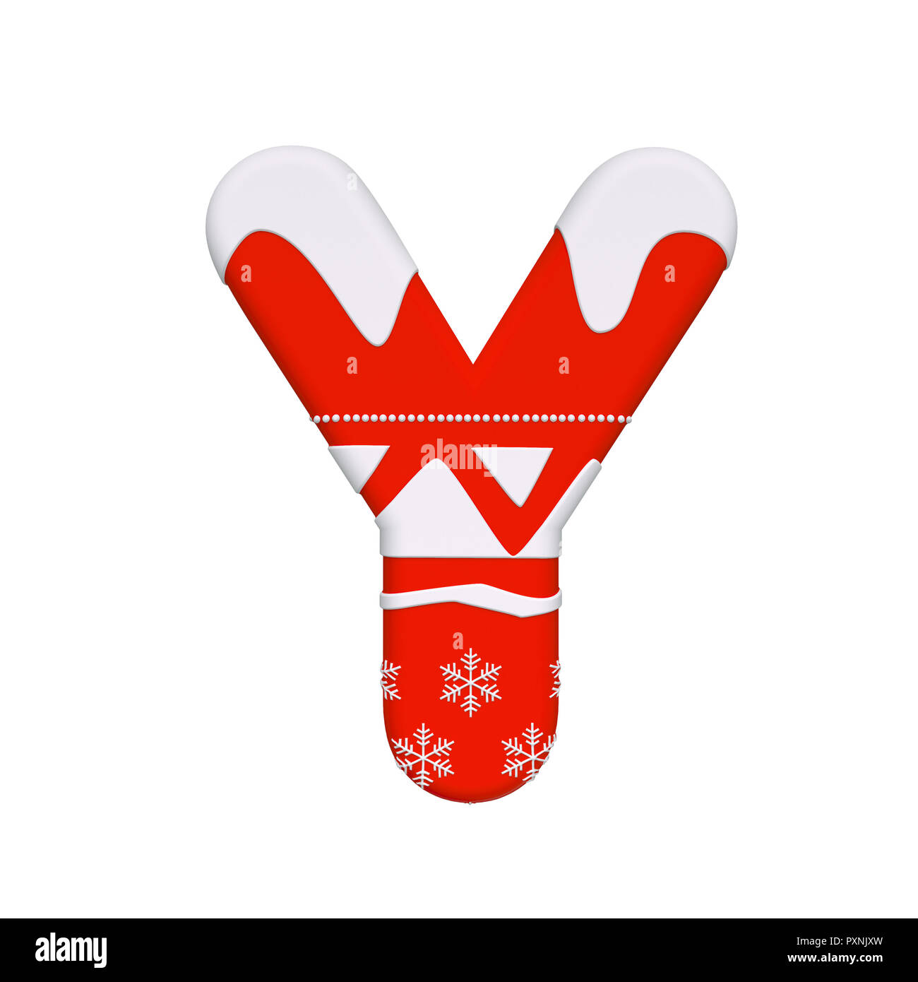 Christmas letter Y - Upper-case 3d Santa Xmas font isolated on white ...