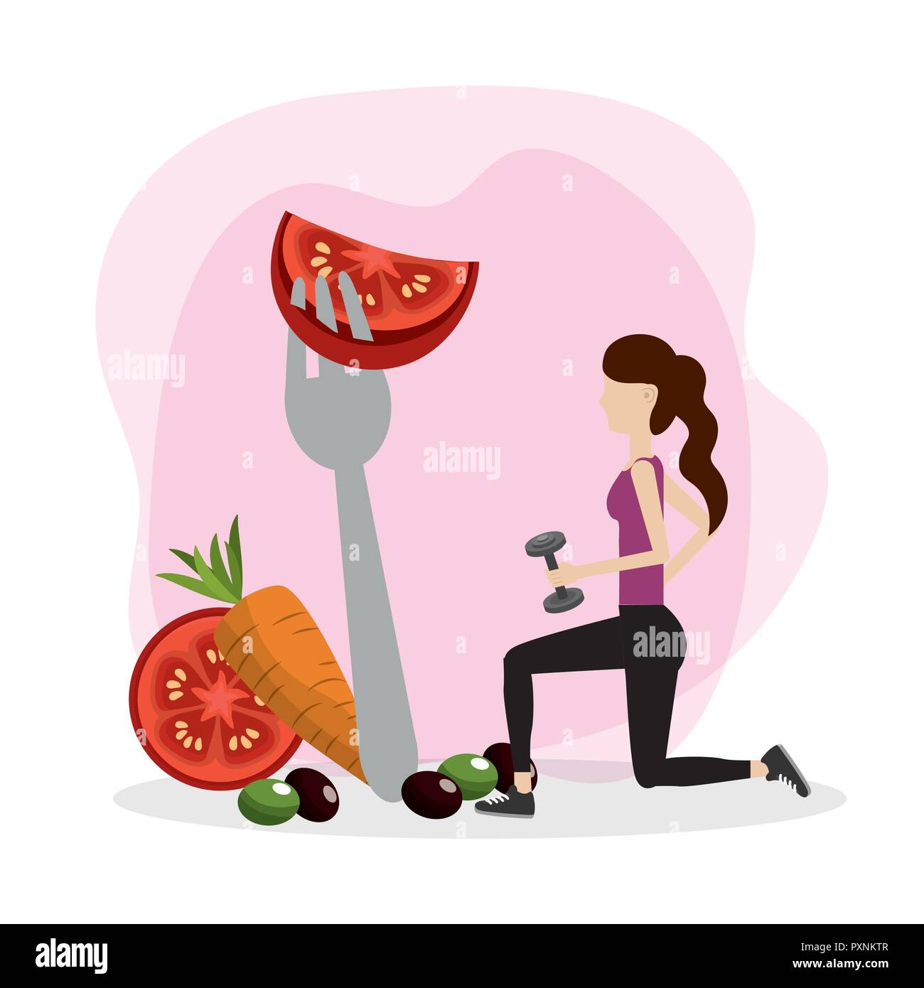 Woman lunge exercise Stock Vector Images - Alamy