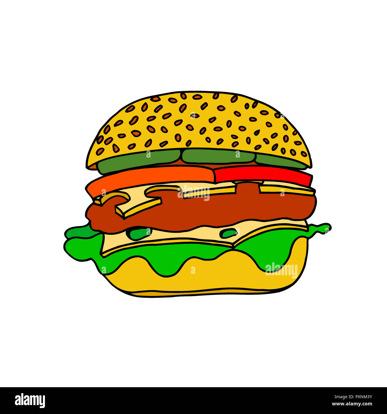 Draw hamburger hi-res stock photography and images - Alamy