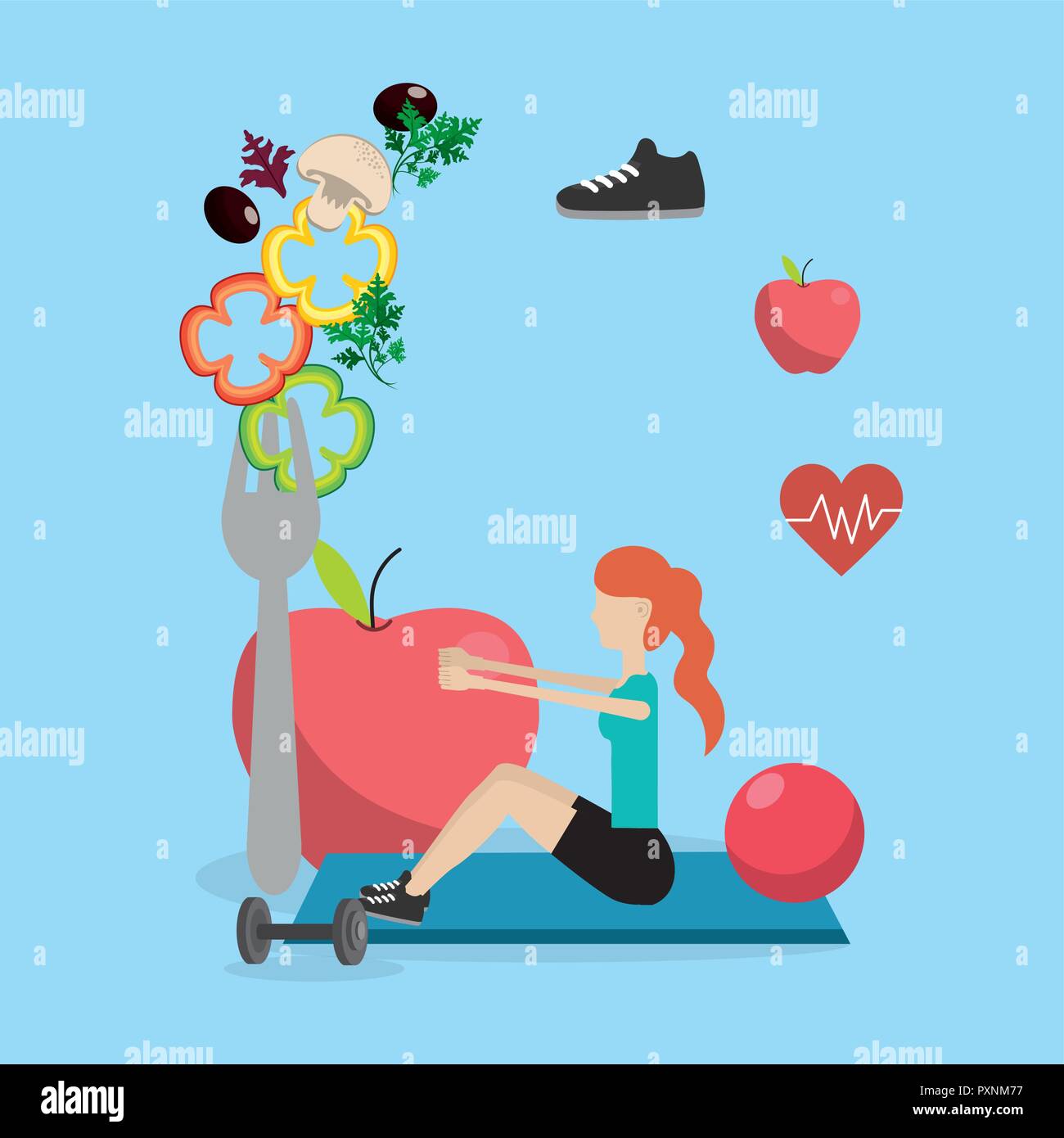health fitness cartoon Stock Vector Image & Art - Alamy