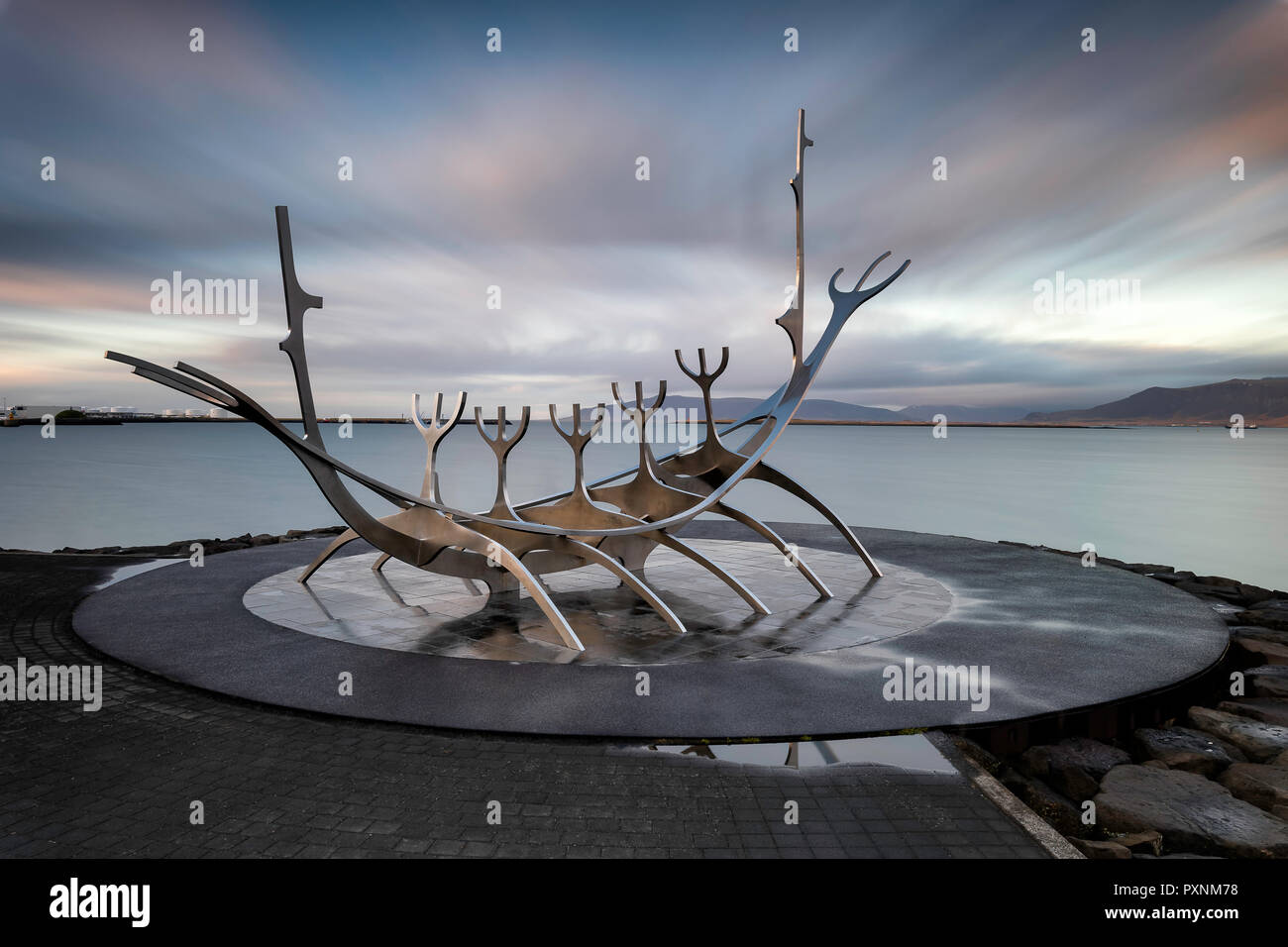 Viking ship metal sculpture reykjavik hi-res stock photography and ...