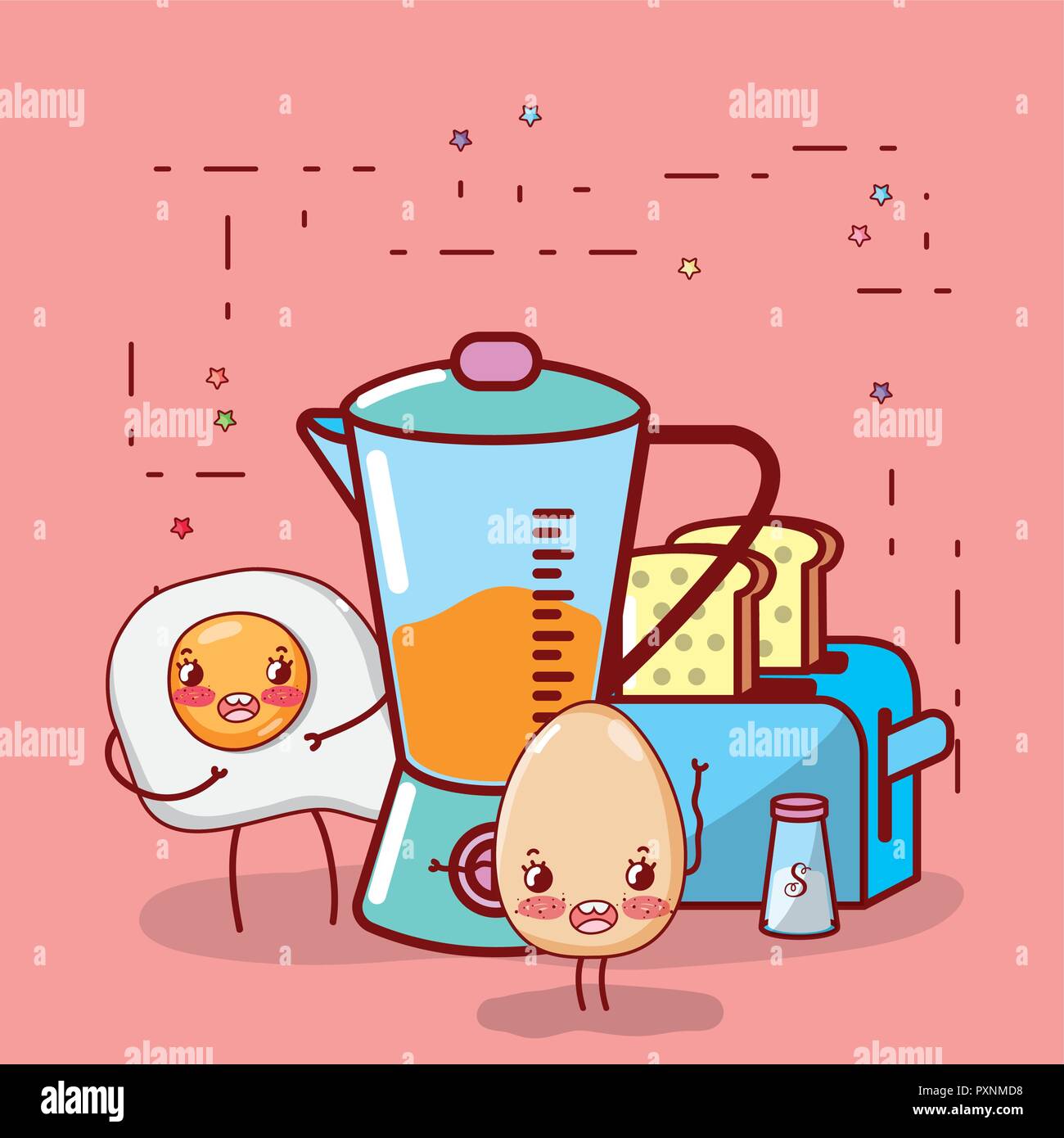 kitchen items cartoon kawaii cartoon Stock Vector Image & Art - Alamy