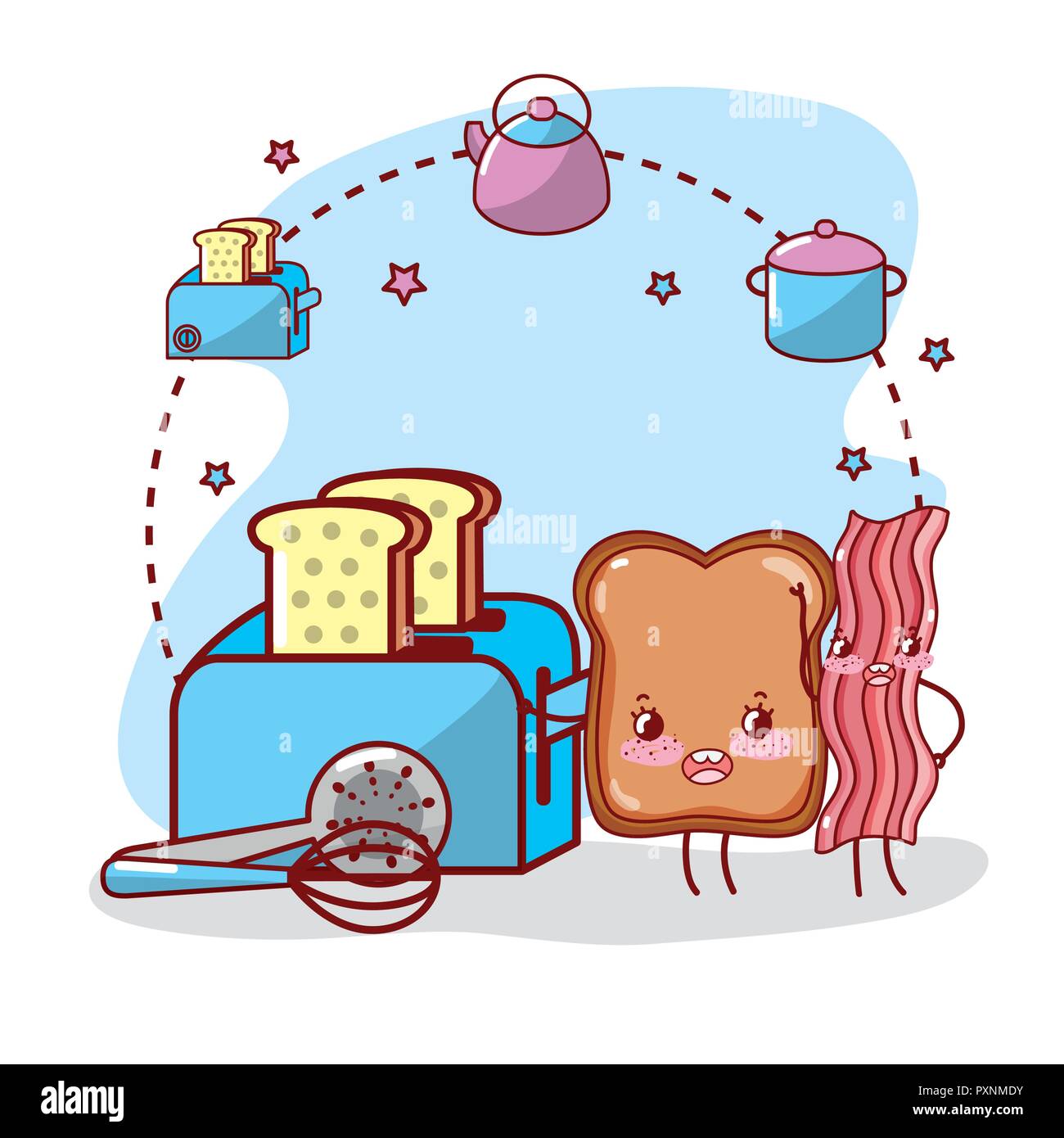 kitchen items cartoon kawaii cartoon Stock Vector Image & Art - Alamy