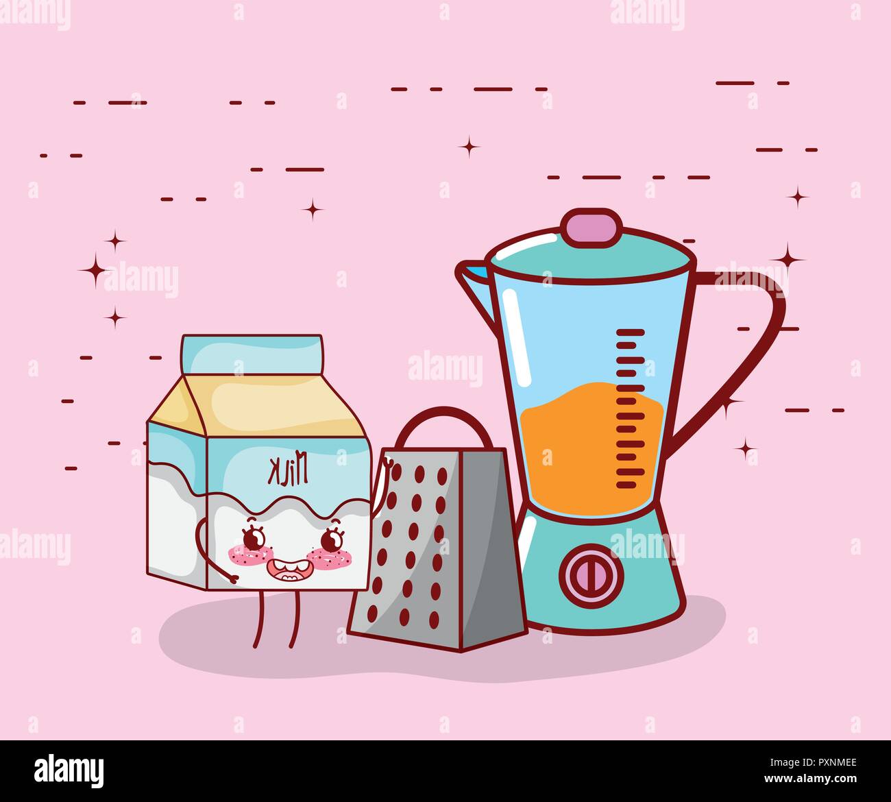 kitchen items cartoon kawaii cartoon Stock Vector Image & Art - Alamy