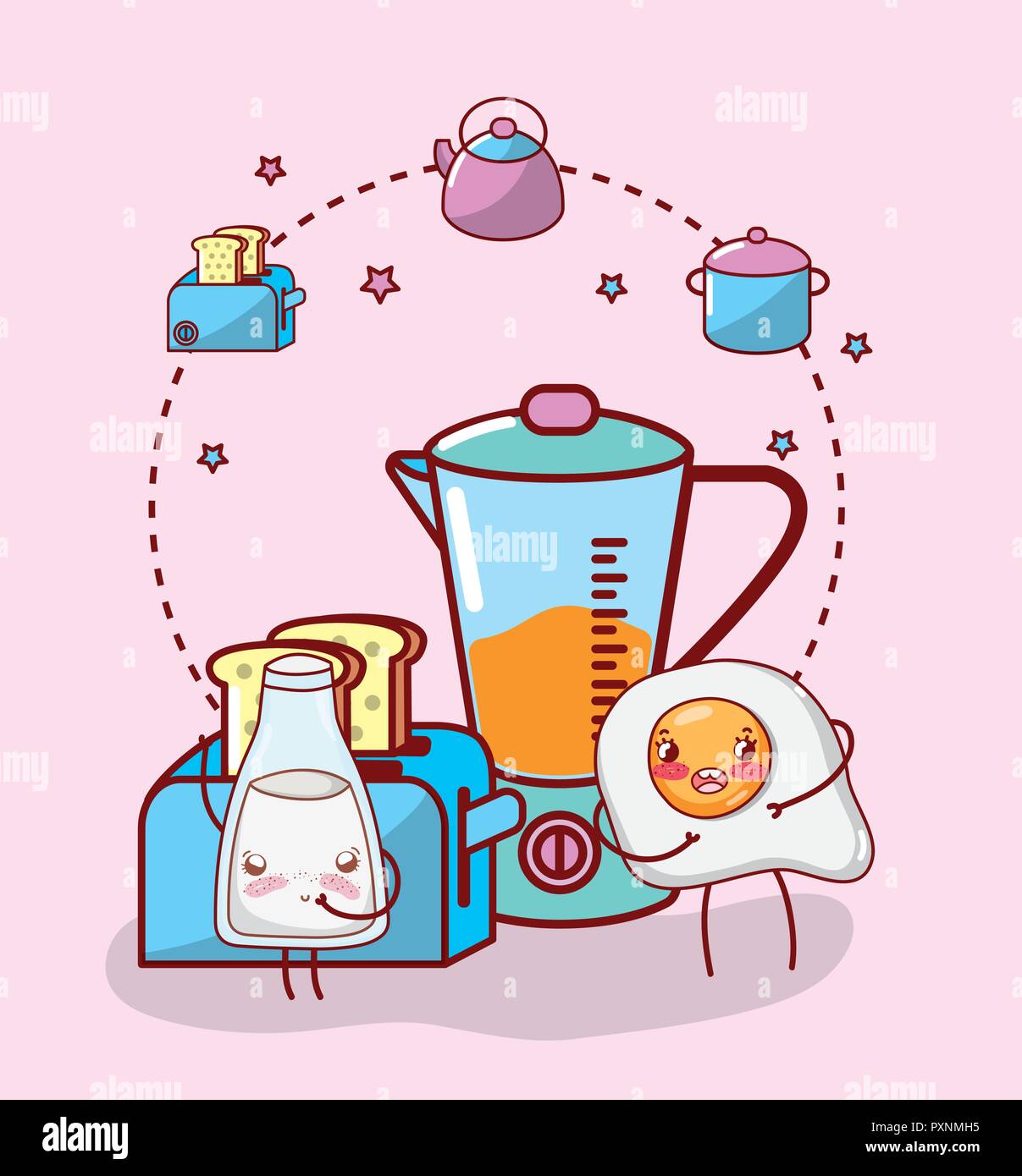 kitchen items cartoon kawaii cartoon Stock Vector Image & Art - Alamy