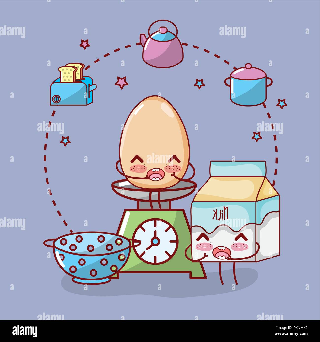 kitchen items cartoon kawaii cartoon Stock Vector Image & Art - Alamy