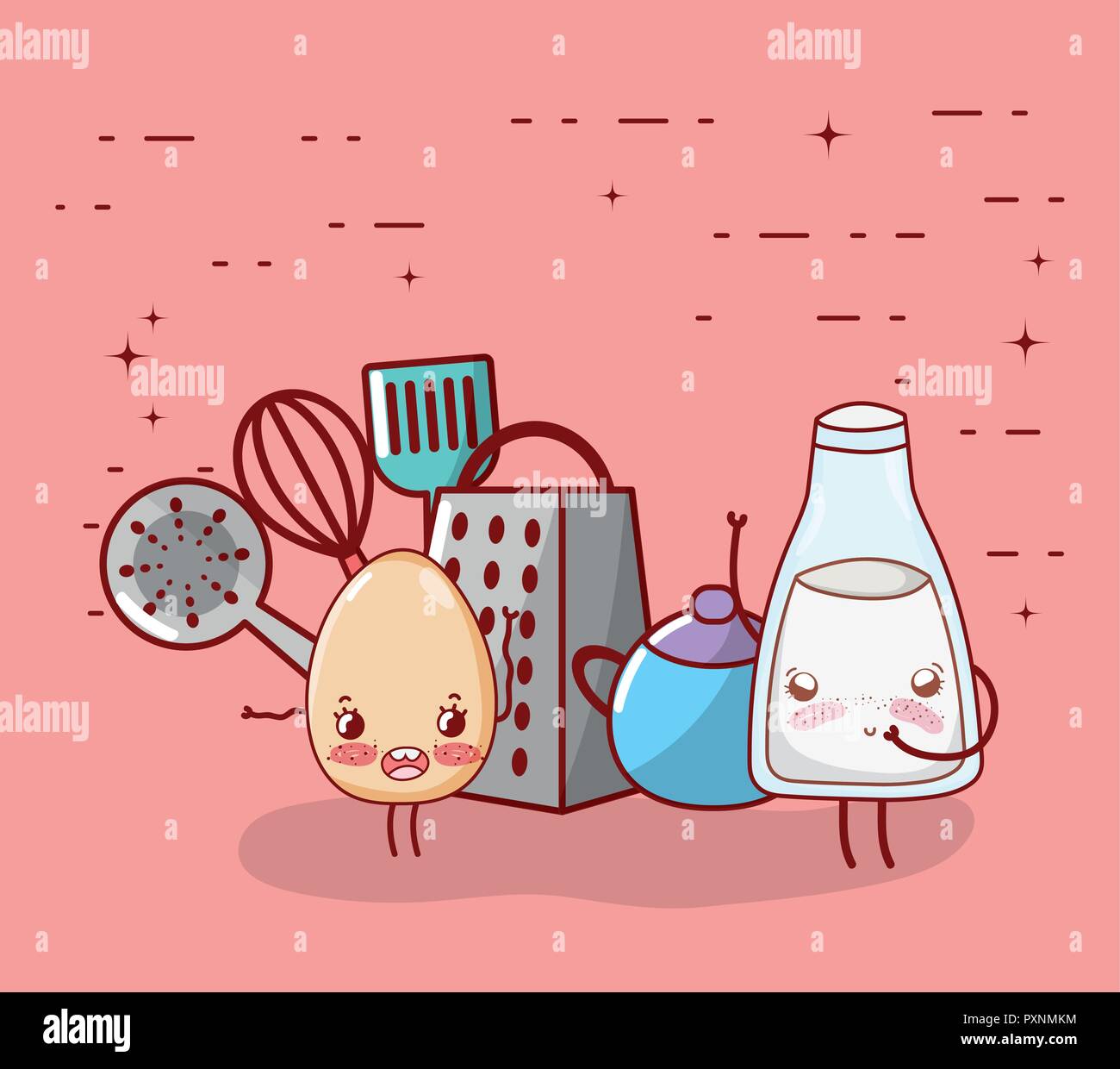 kitchen items cartoon kawaii cartoon Stock Vector Image & Art - Alamy