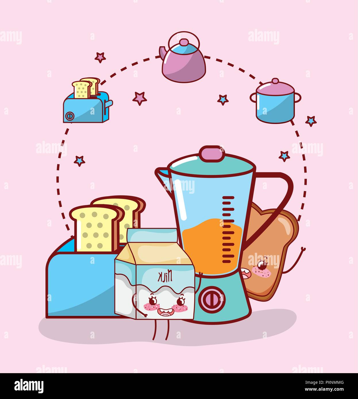 kitchen items cartoon kawaii cartoon Stock Vector Image & Art - Alamy