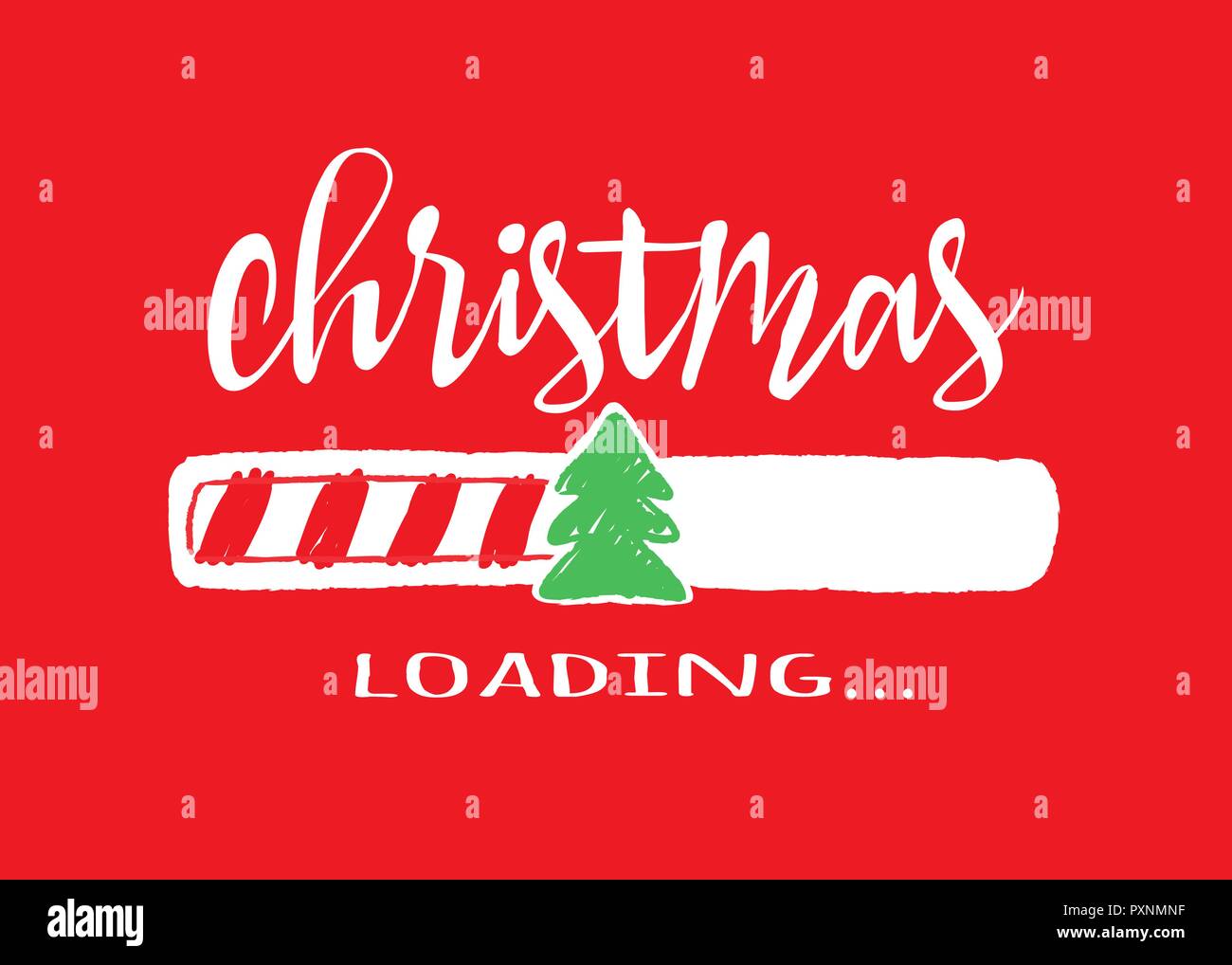 Progress bar with inscription - Christmas loading.in sketchy style on ...
