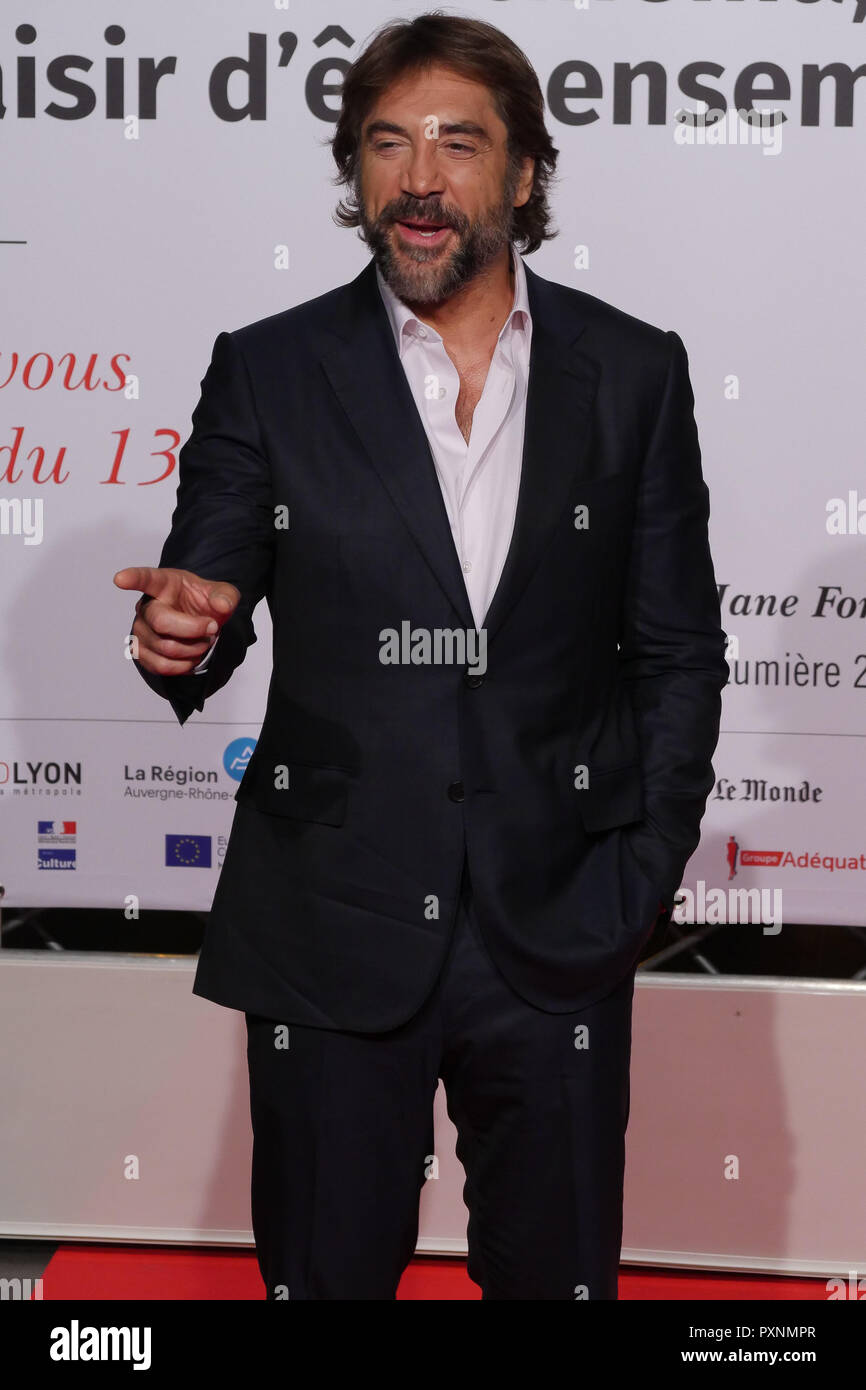 Spanish actor Javier Bardem at Lumiere Film Festival, Lyon, France ...