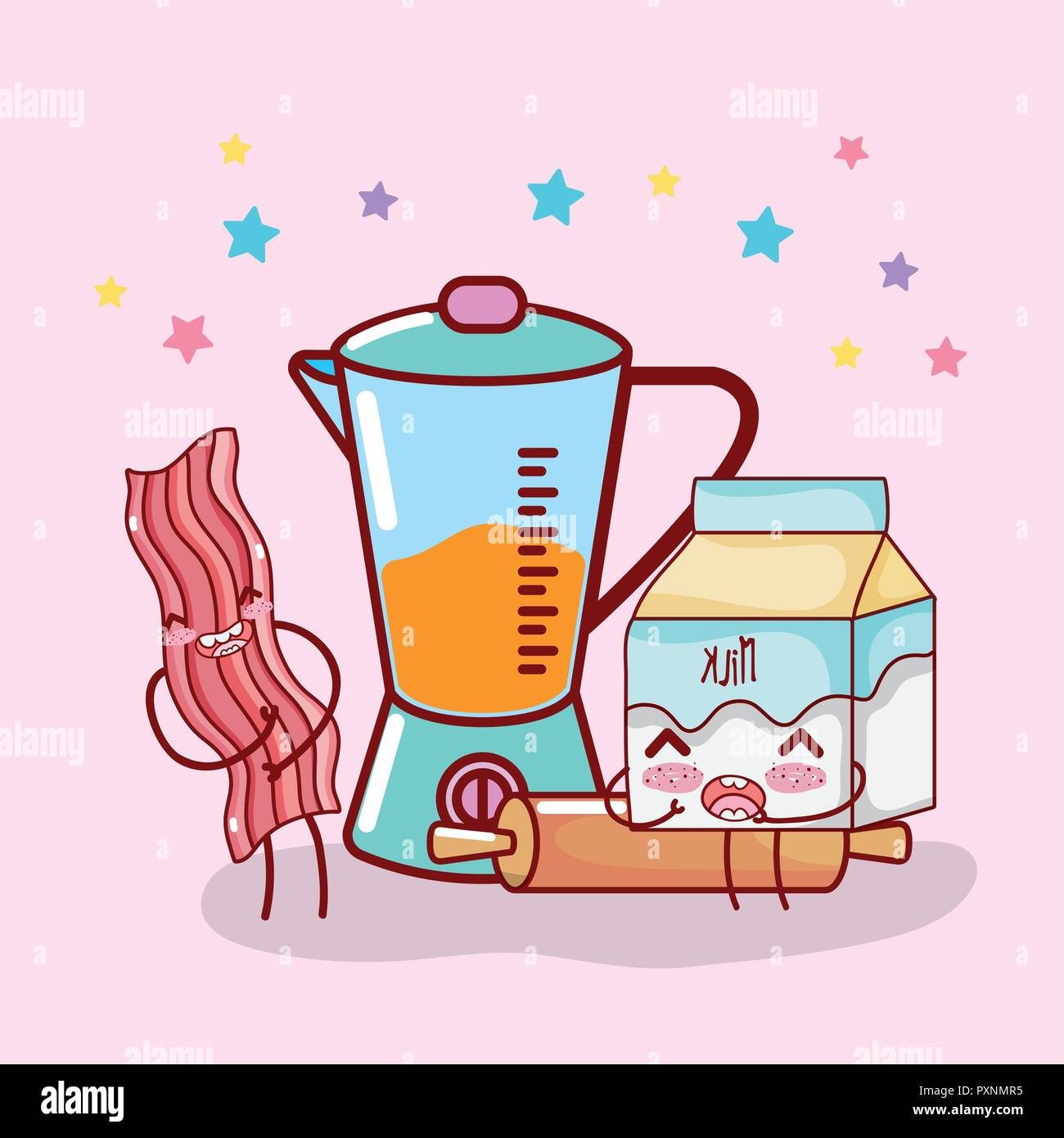 kitchen items cartoon kawaii cartoon Stock Vector Image & Art - Alamy