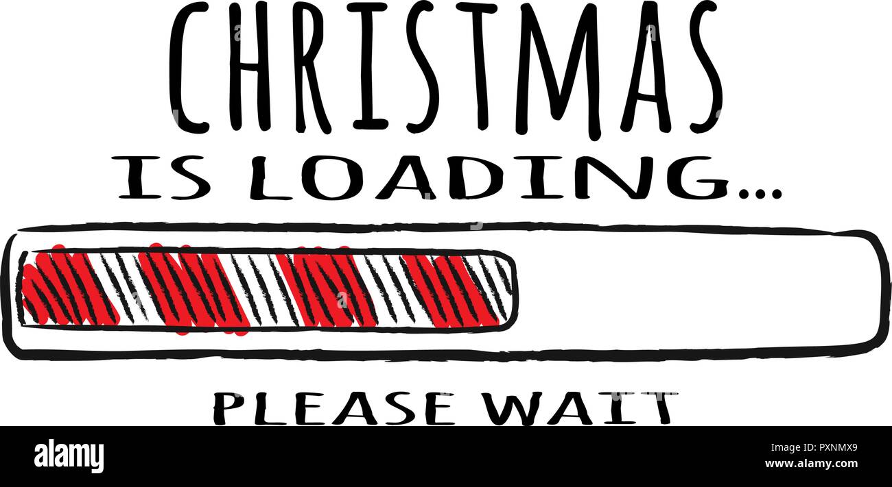 Progress bar with inscription - Christmas loading in sketchy style ...