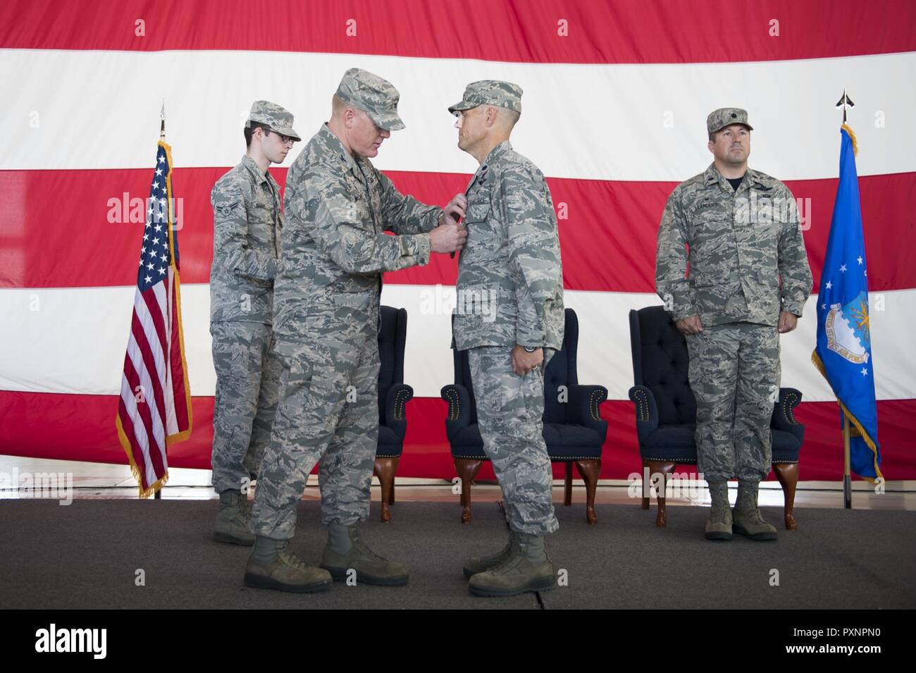 Col. Brian McCarthy, 366th Operations Group commander awards the ...