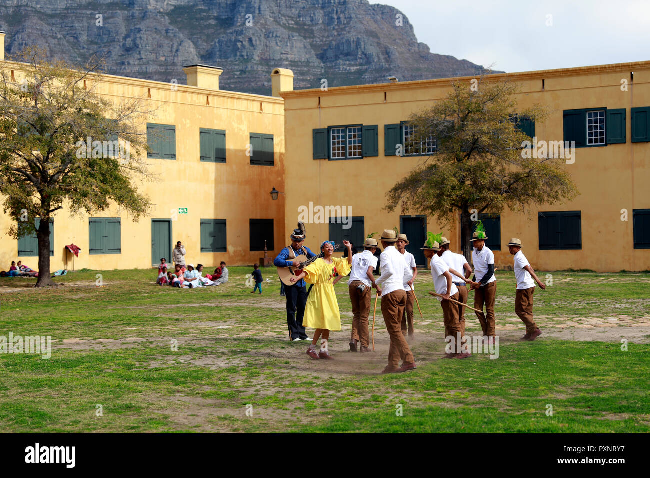 Traditional South African rieldancers being filmed at the Castle of ...