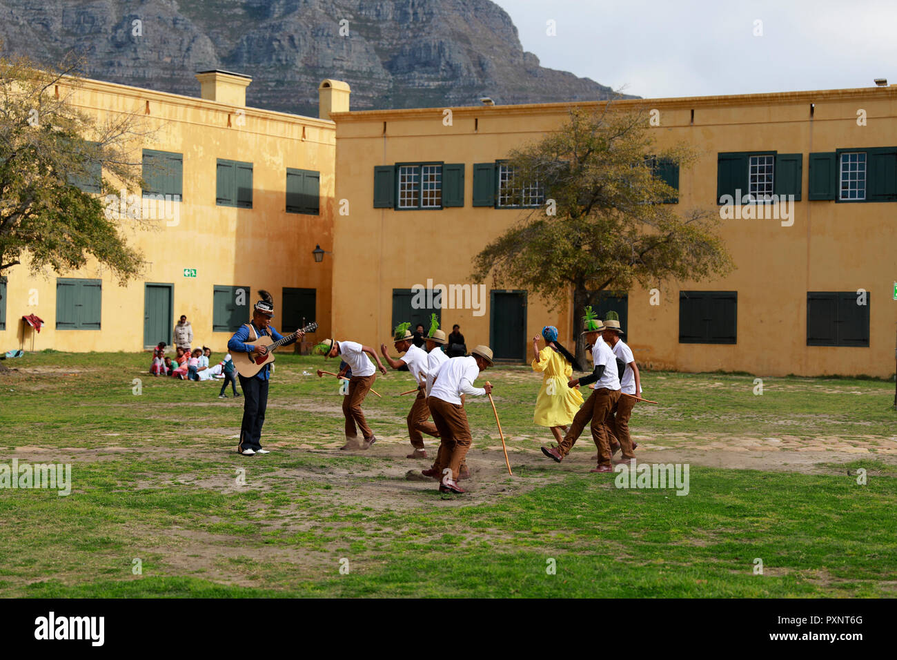 Traditional South African rieldancers being filmed at the Castle of ...