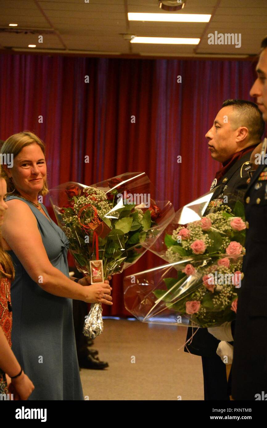 Ms. Cheryl Hustead, Col. Thomas R. Hustead's wife and three children ...