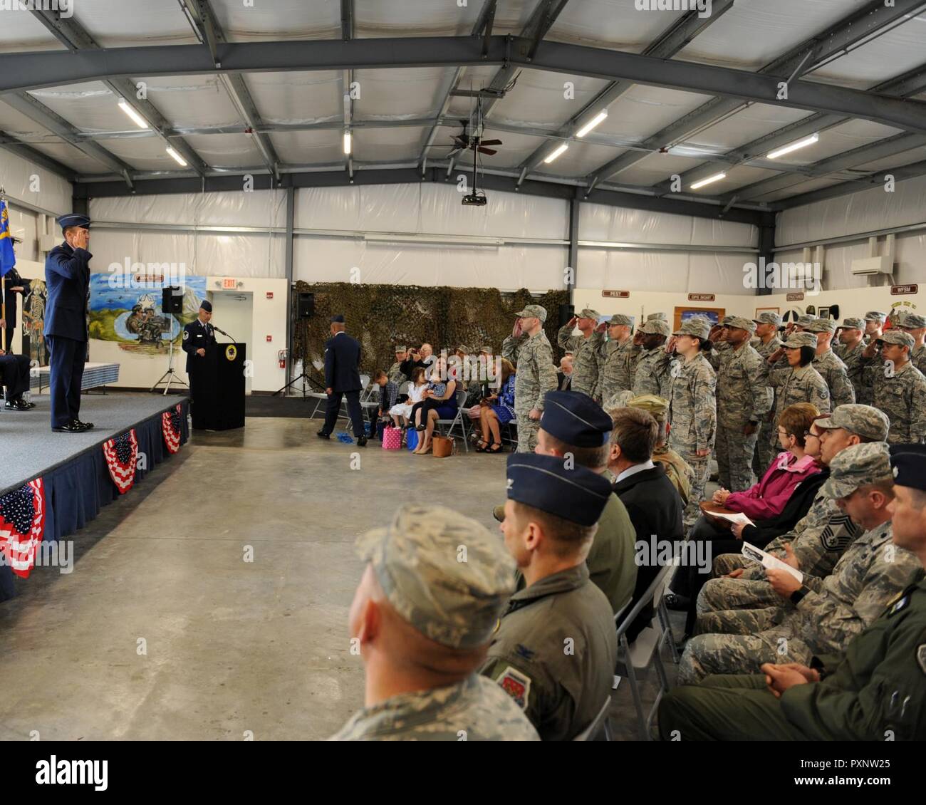 Lt. Col. Brian George salutes the 627 Civil Engineer Squadron formation ...