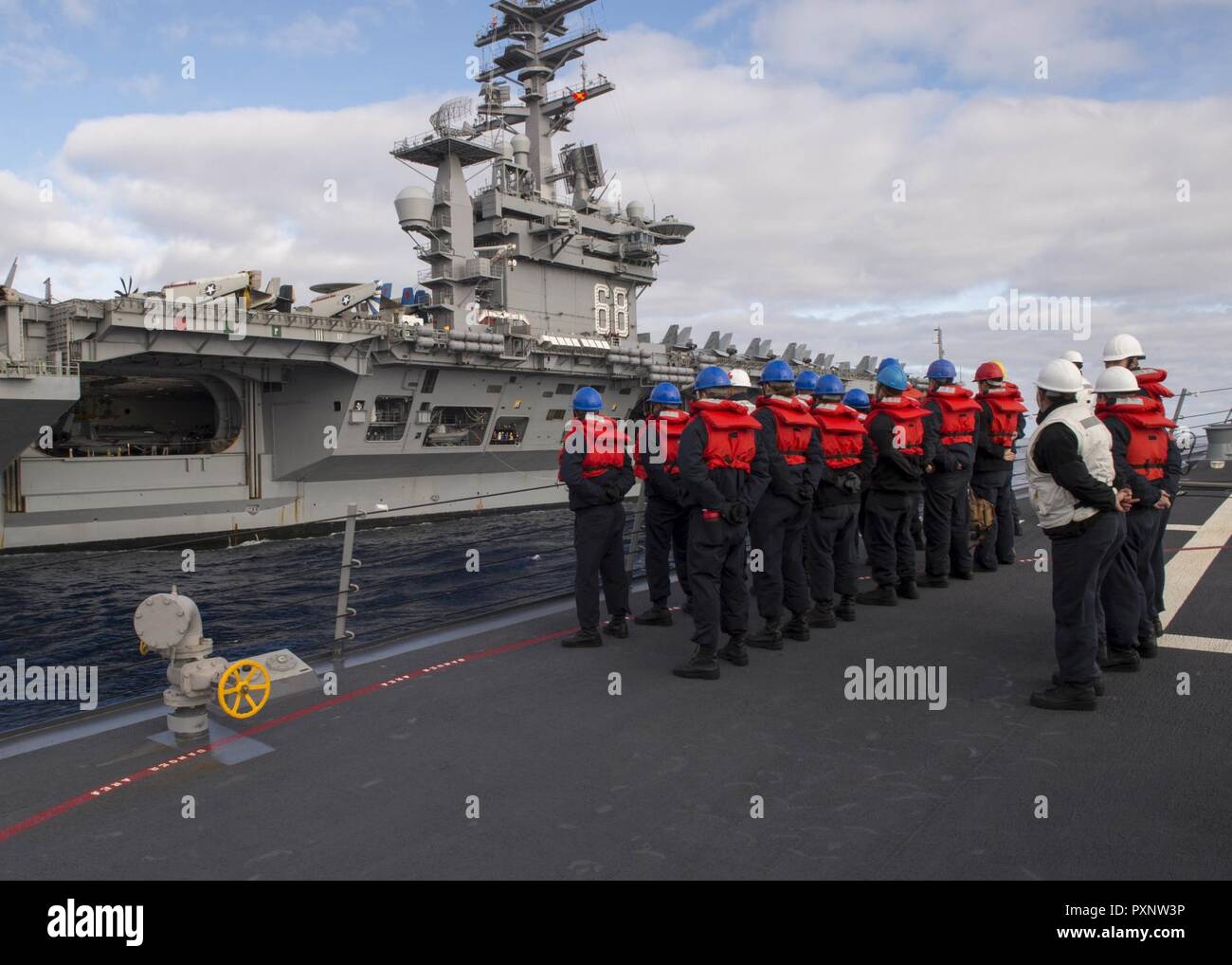 PACIFIC OCEAN (June 11, 2017) Sailors aboard the Arleigh Burke-class ...