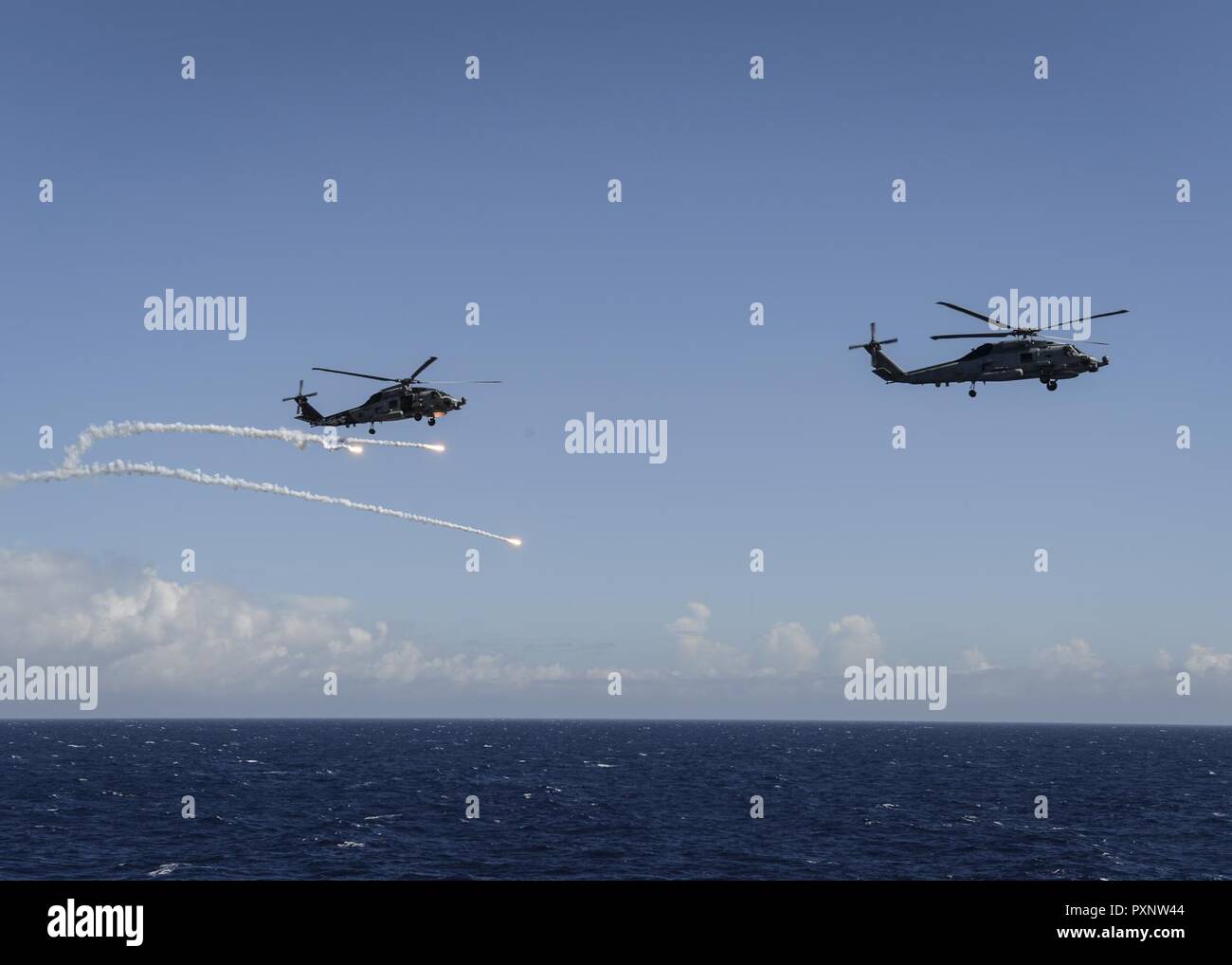 PACIFIC OCEAN (June 15, 2017) An MH-60R Sea Hawk helicopter, from the ...
