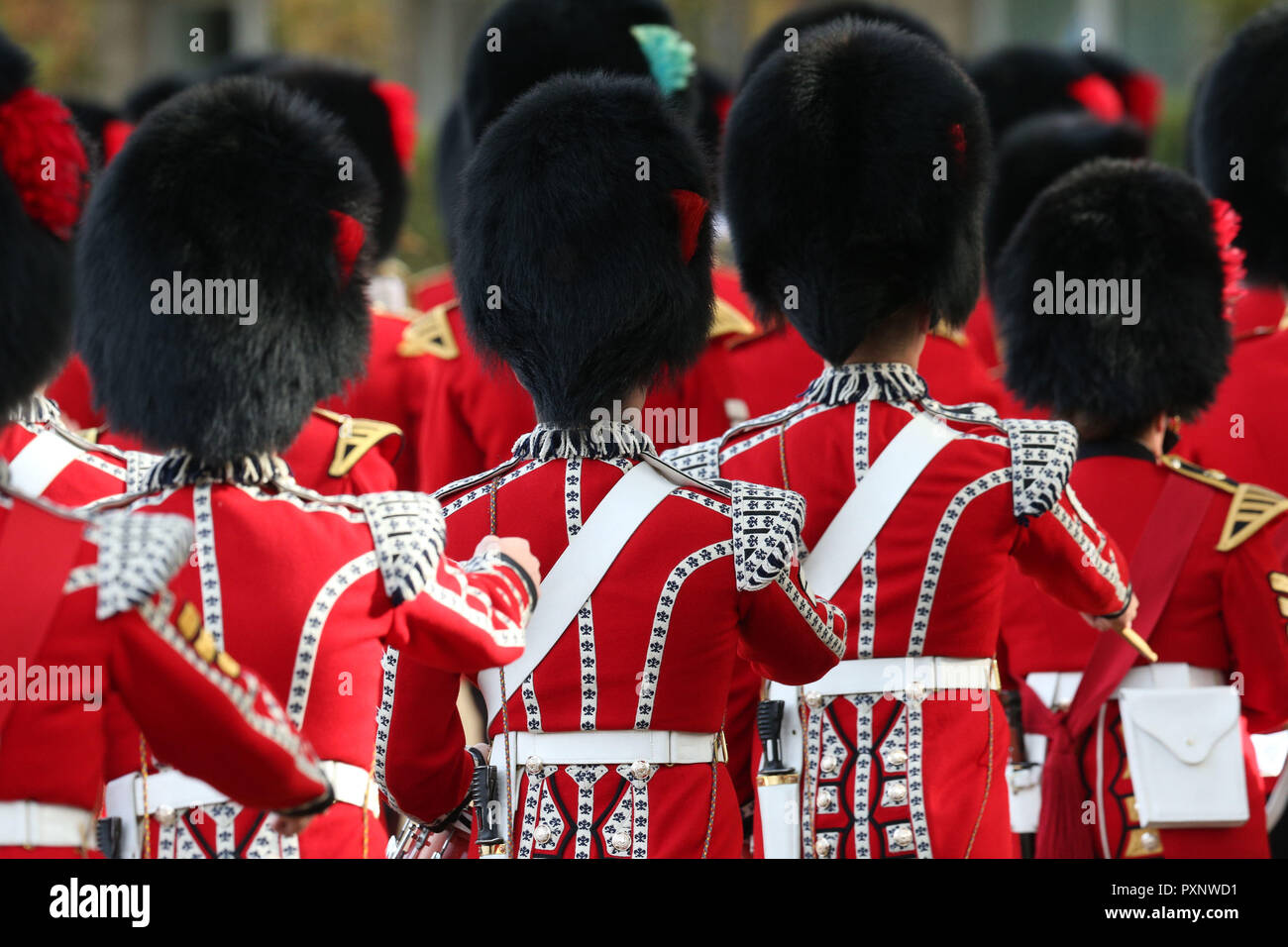 Coldstream Guards arrives at Horse Guards Parade, London, for the ...
