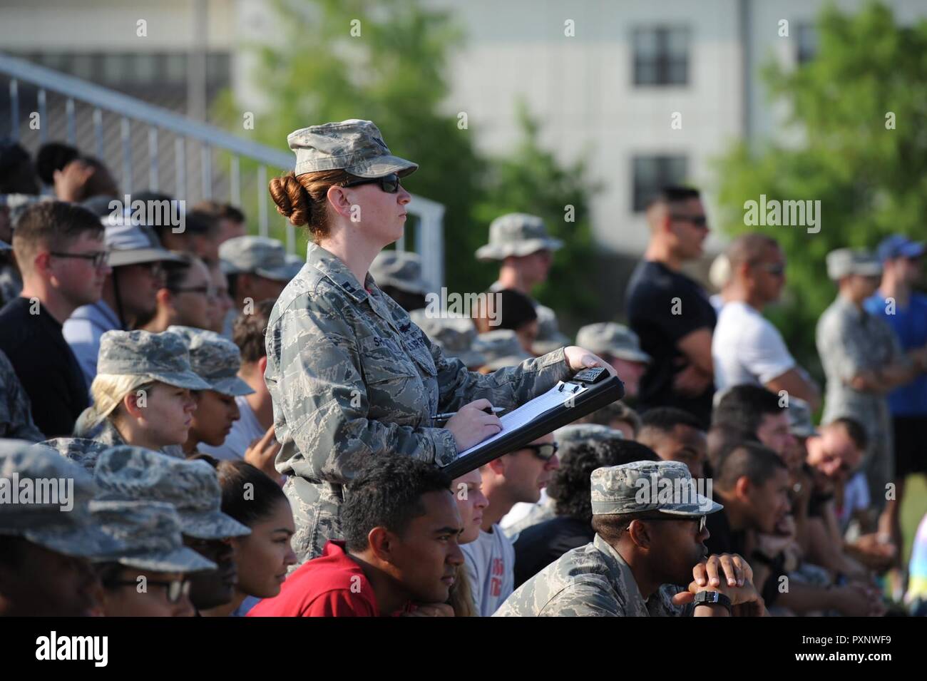 Capt. Danielle Shipman, 336th Training Squadron instructor, serves as a ...