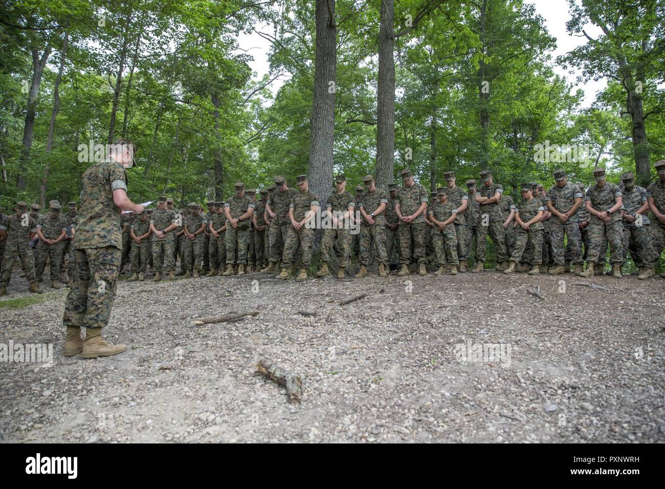 U.S. Marines with Officer Candidate School (OCS) celebrate the 50th ...