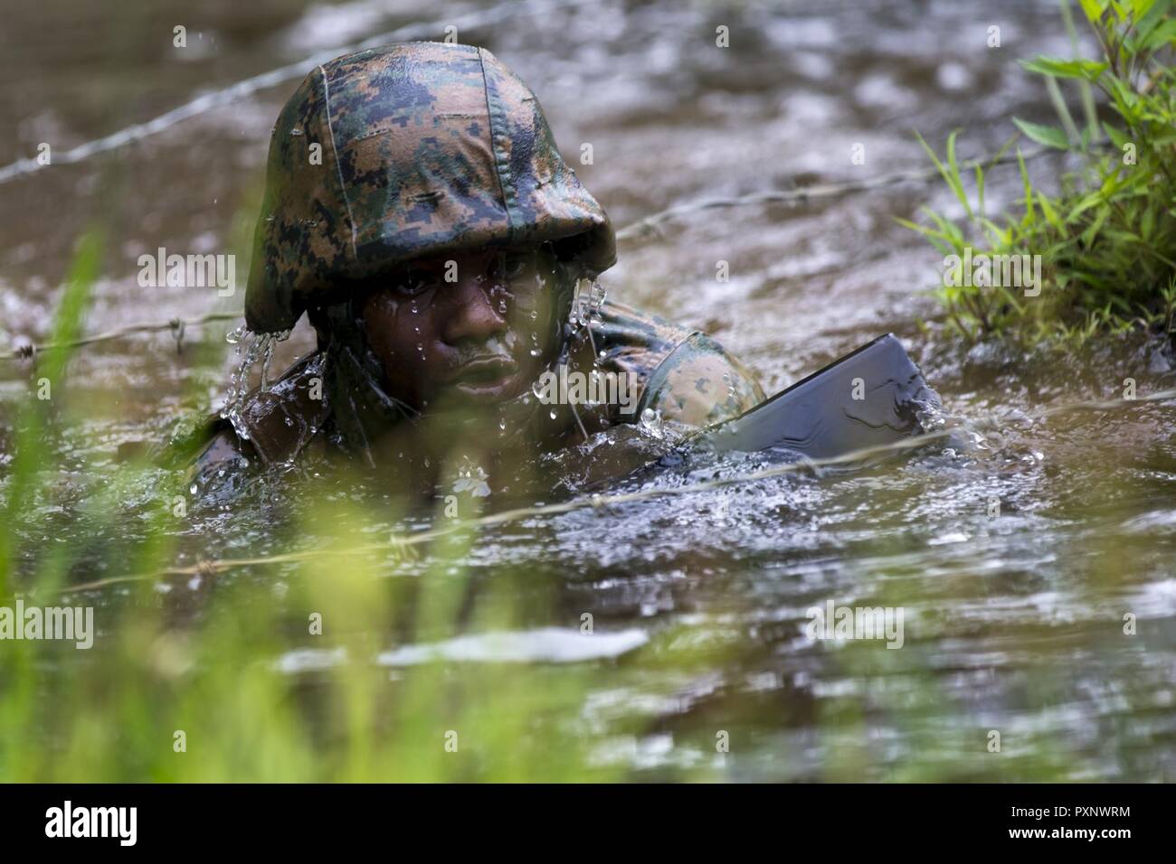 U.S. Marines with Officer Candidate School (OCS) celebrate the 50th ...