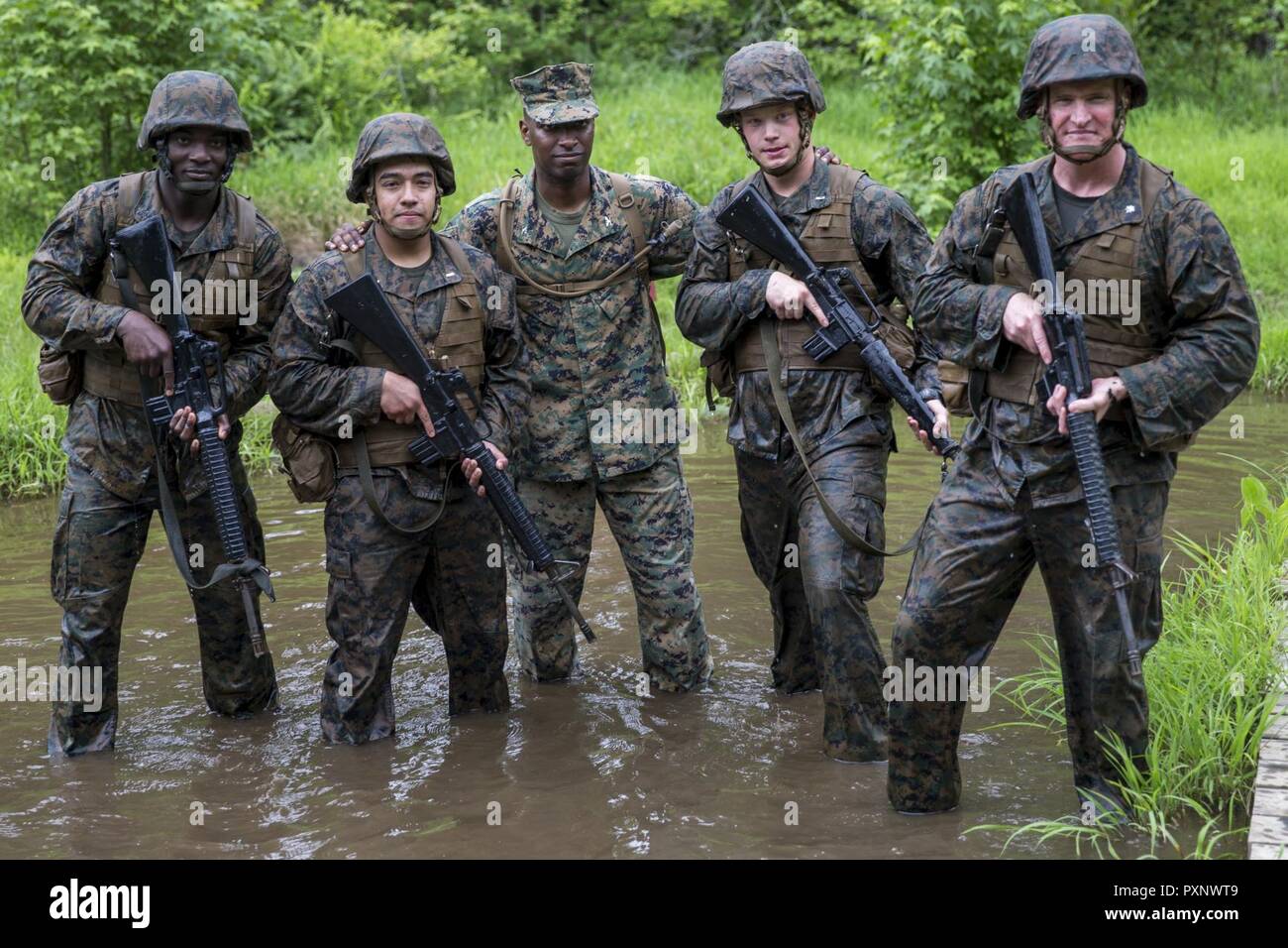 U.S. Marines with Officer Candidate School (OCS) celebrate the 50th ...