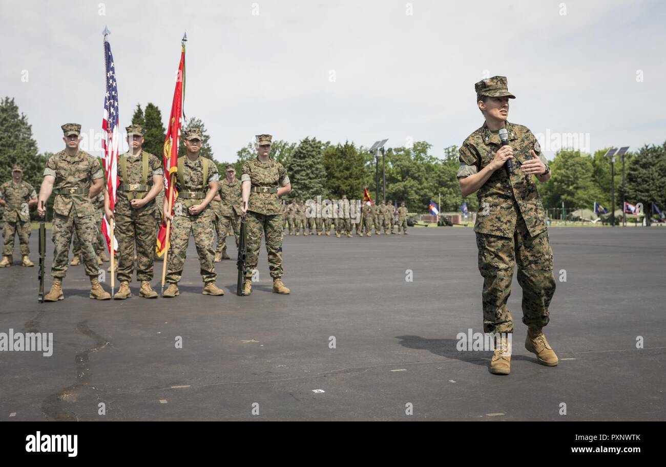U.S. Marine Corps Col. Julie L. Nethercot, outgoing commanding officer ...