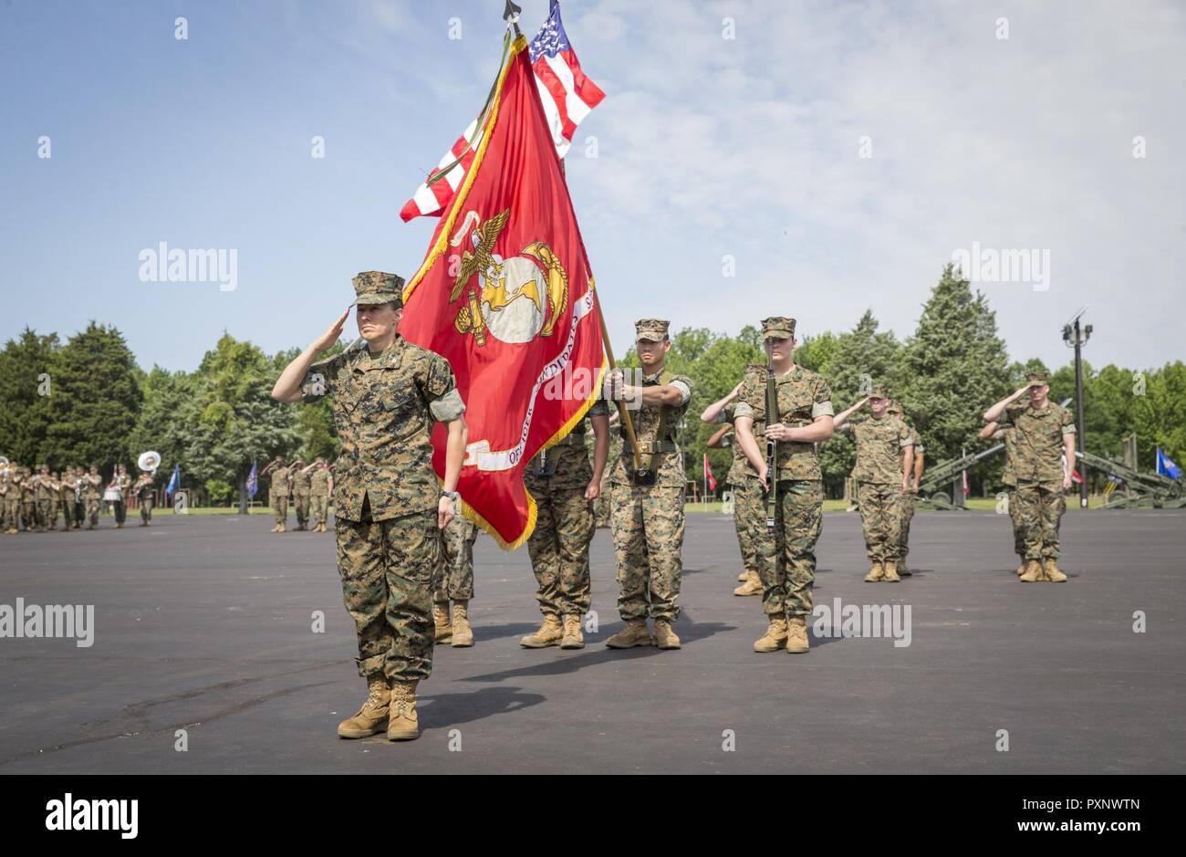 U.S. Marine Corps Col. Julie L. Nethercot, outgoing commanding officer ...