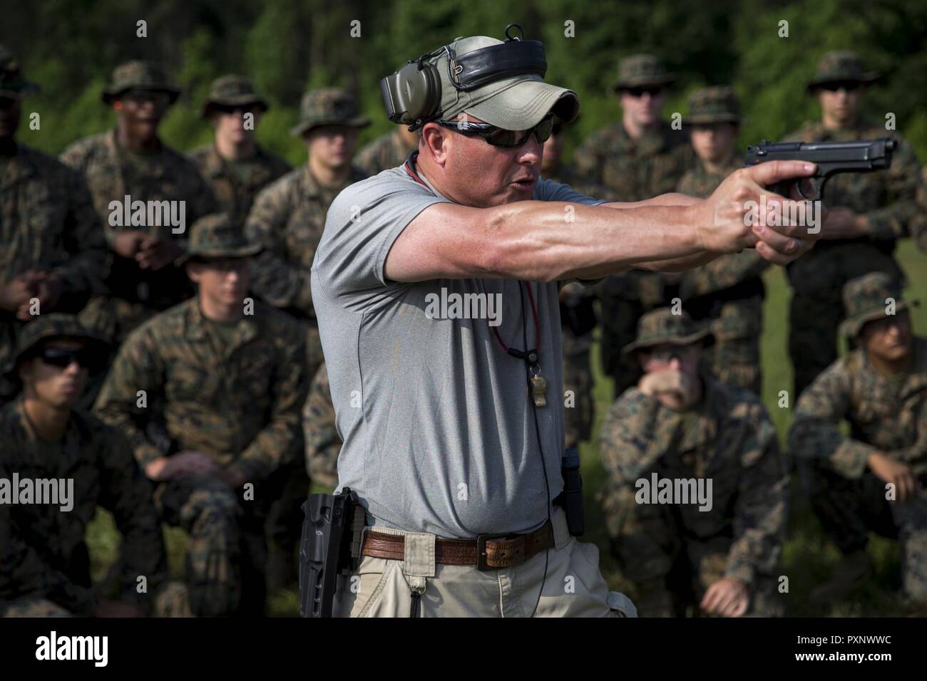 An instructor with Marine Corps Embassy Security Group (MCESG ...