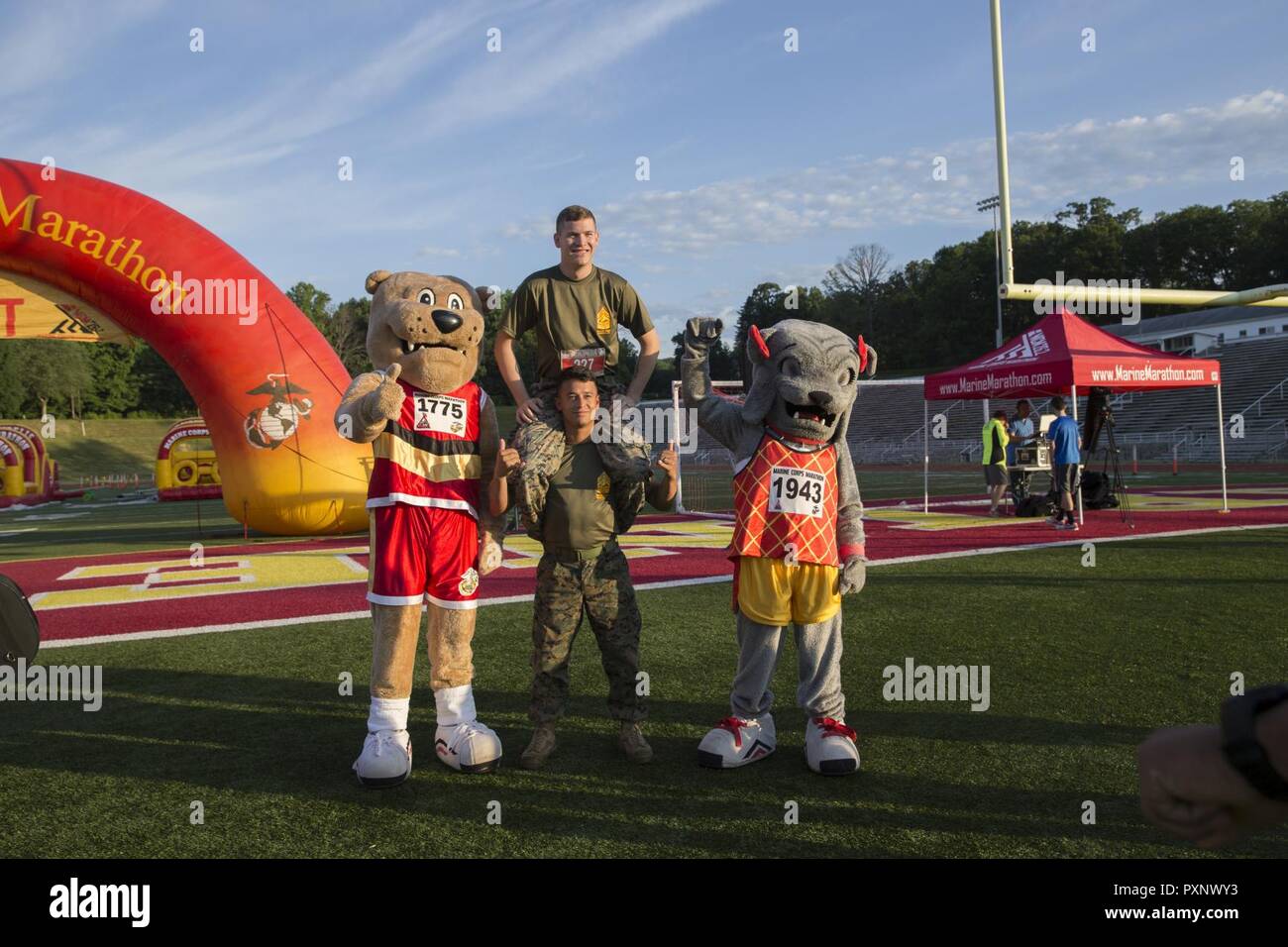 U.S. Marines with Marine Corps Base (MCB) Quantico, pose for a photo ...