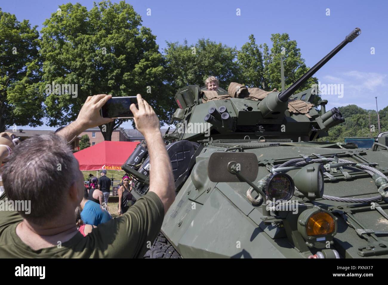 A participant poses for a photo during the annual Marine Corps Marathon ...