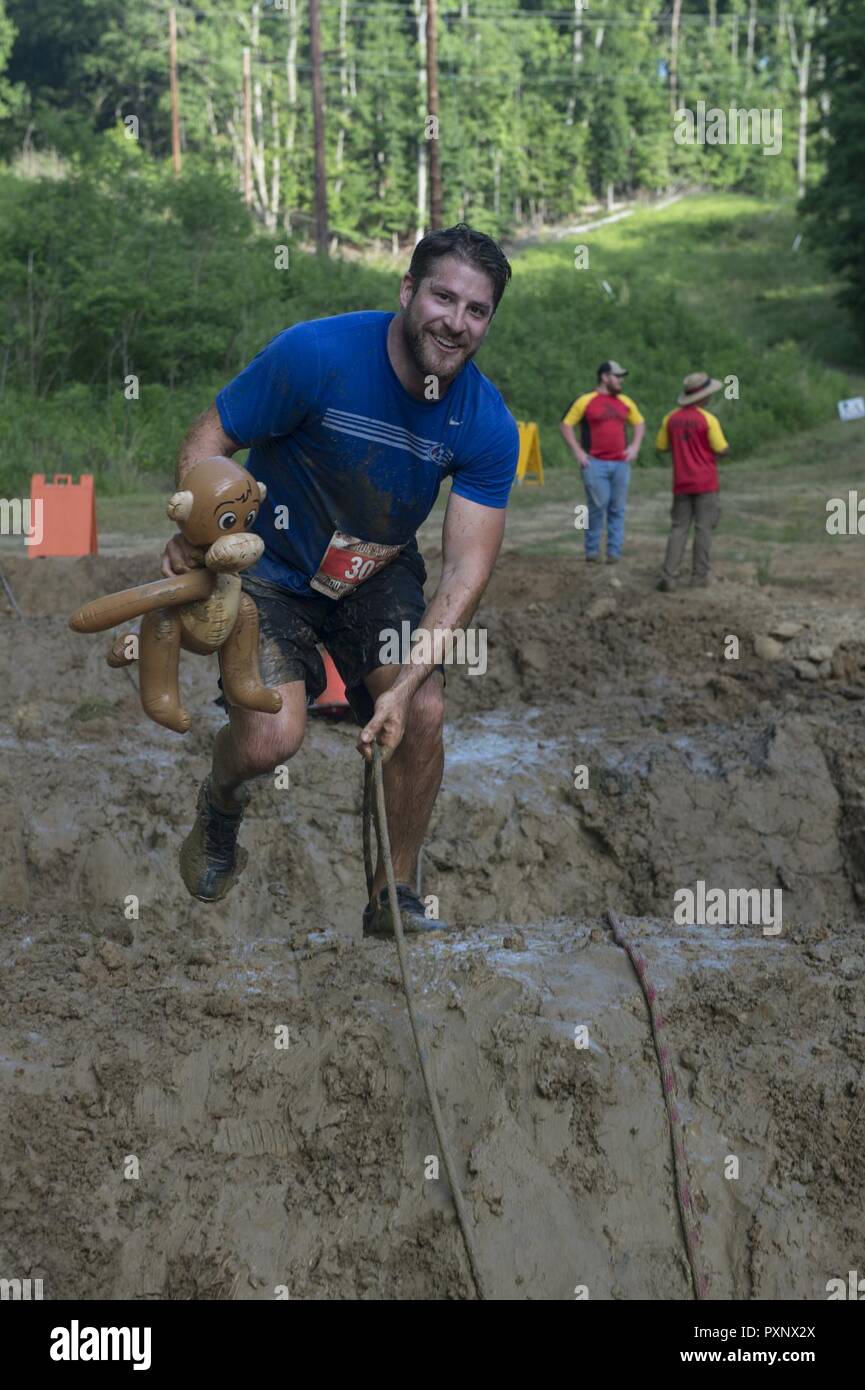 A participant of the annual Marine Corps Marathon (MCM) Run Amuck race ...