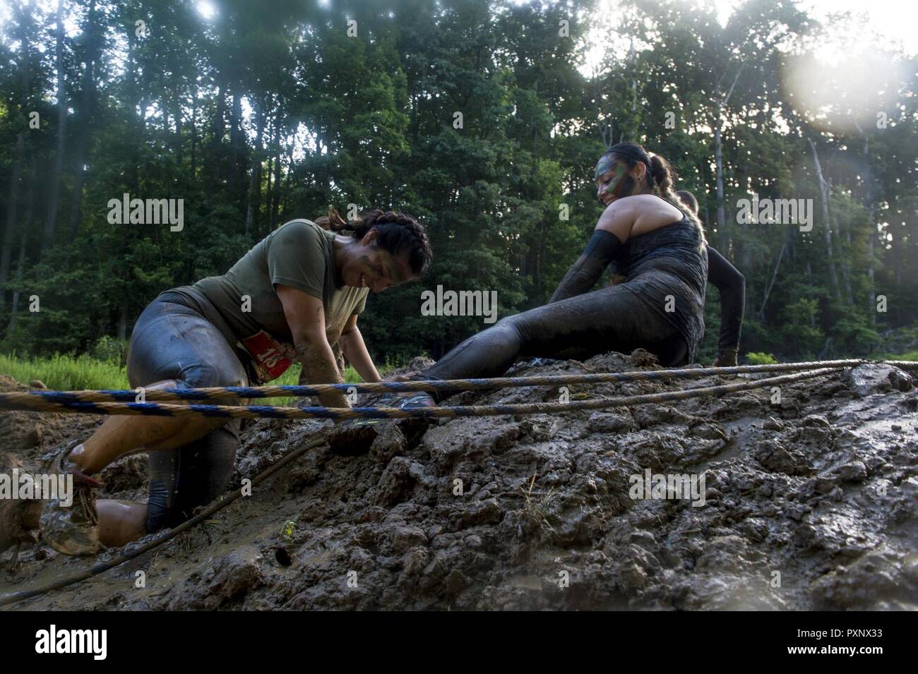 Participants of the annual Marine Corps Marathon (MCM) Run Amuck race ...