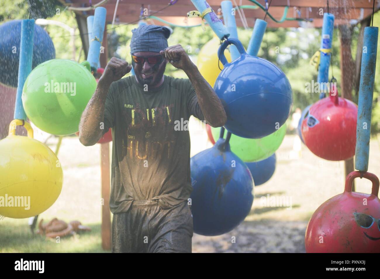 A participant of the annual Marine Corps Marathon (MCM) Run Amuck race ...